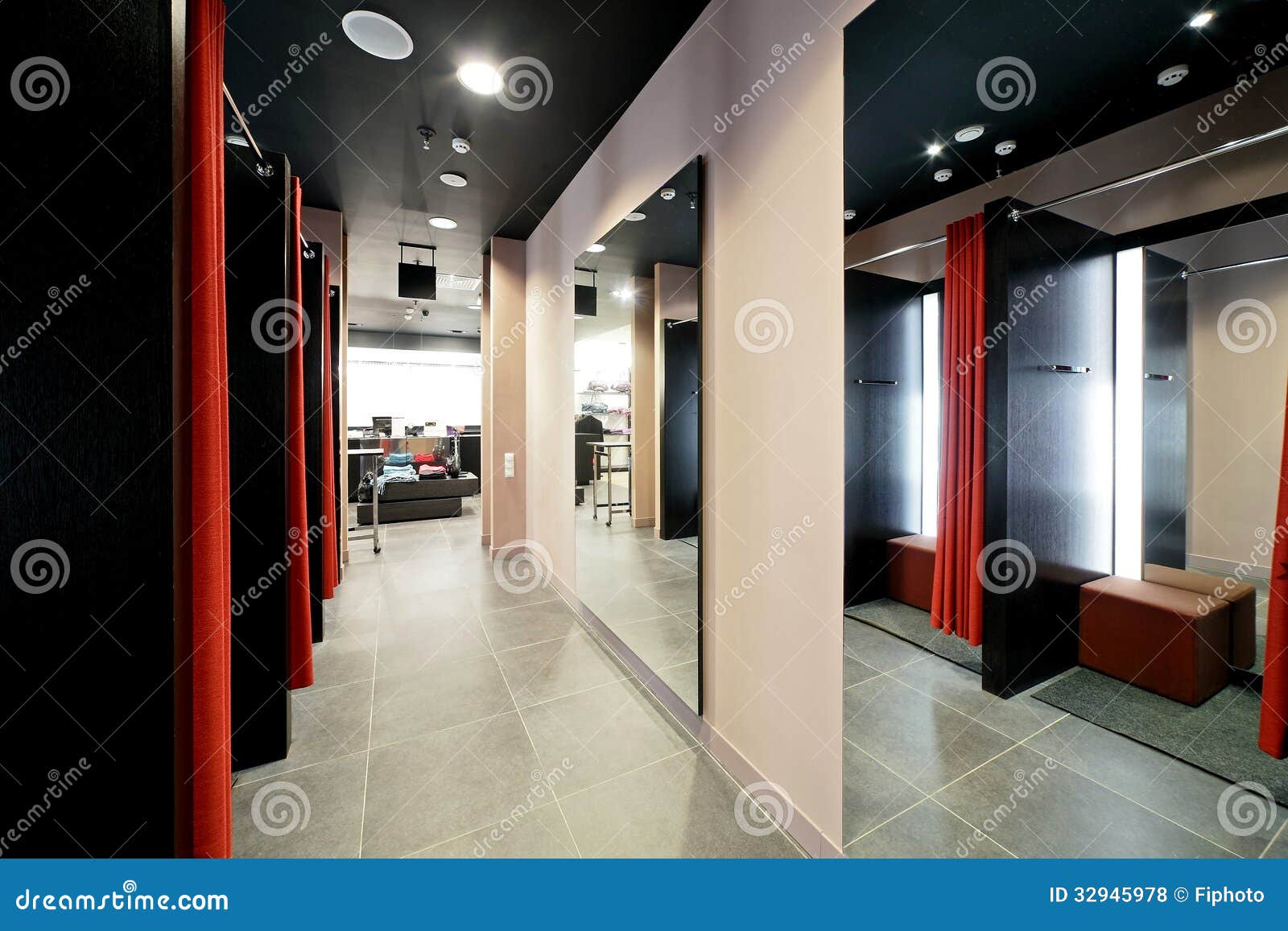 Dressing Room in Clothes Store Stock Photo - Image of cloakroom ...
