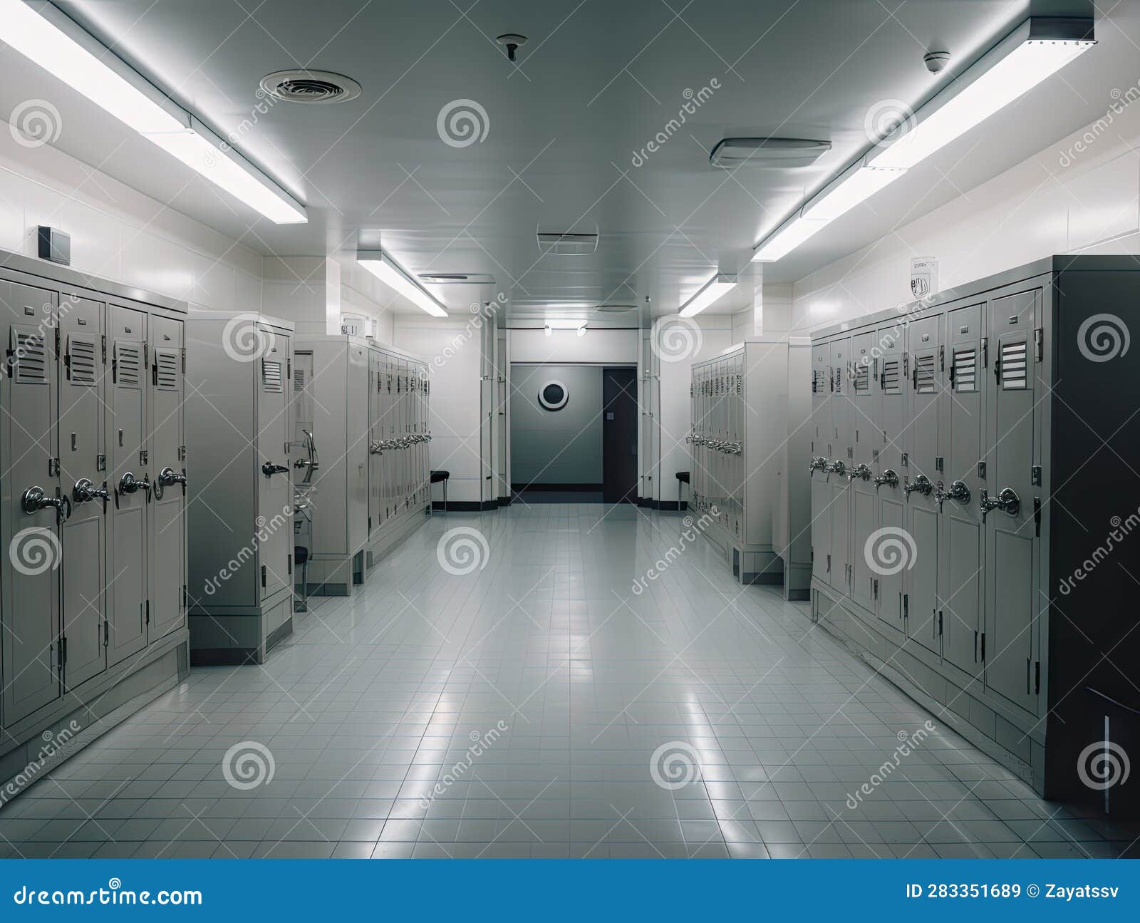 Dressing Room or Corridor with Lockers, AI Generative Stock Image ...