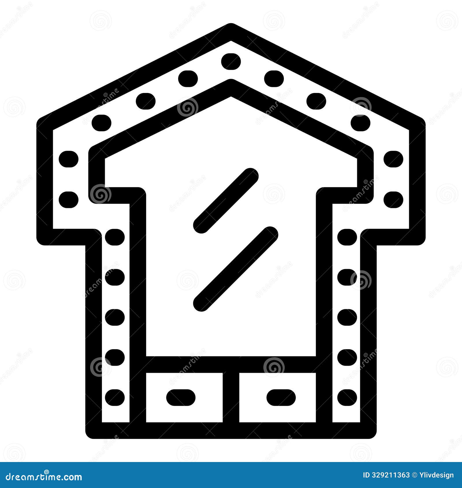 Dressing Room with Mirror and Illuminated Frame Icon Outline Style ...