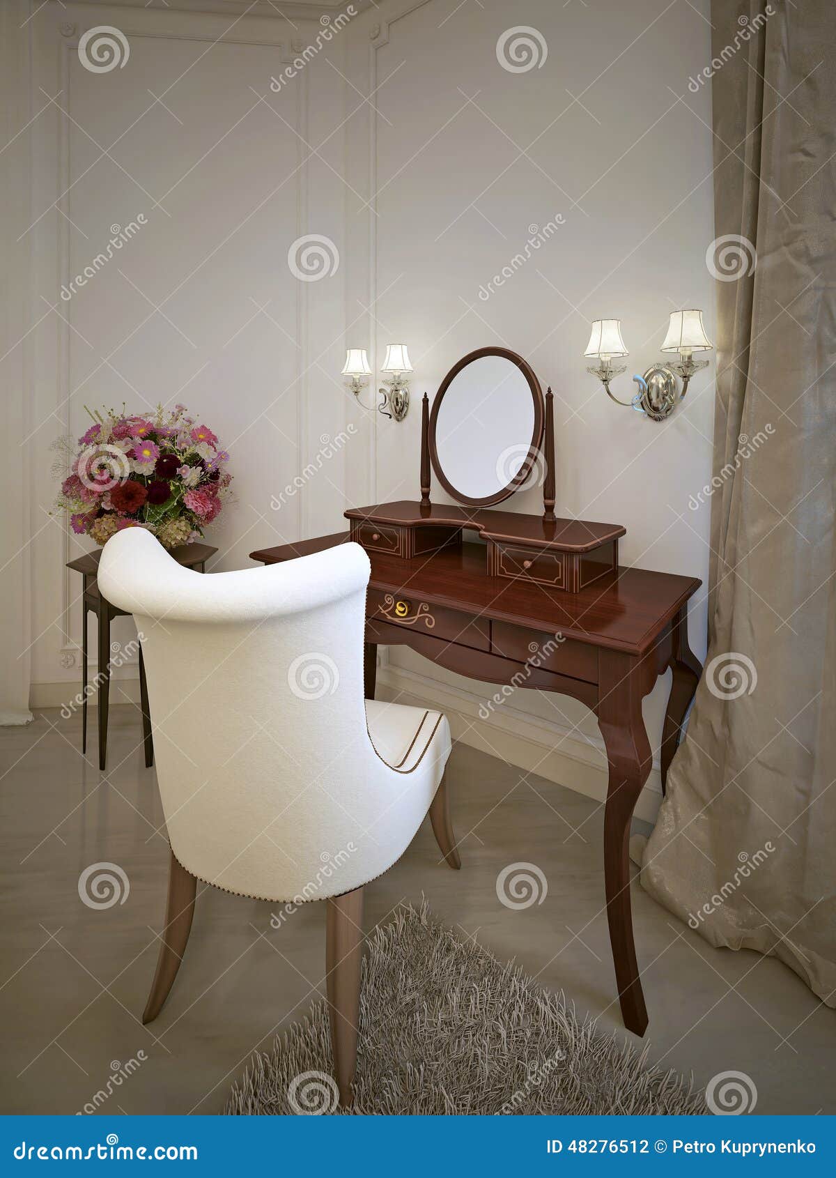 Dressing Table Classical Style Stock Photo - Image of bedroom, niches ...