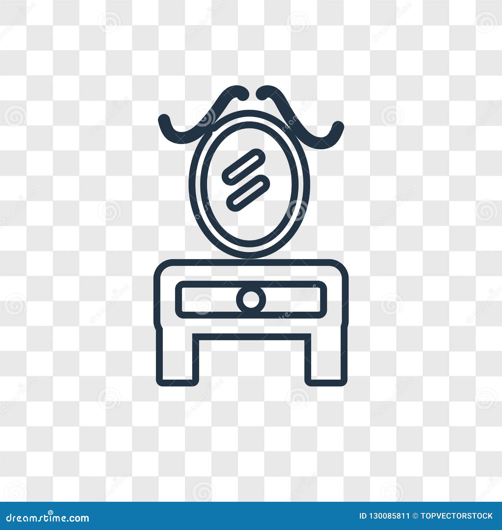 Dressing Table Concept Vector Linear Icon Isolated On Transparent ...