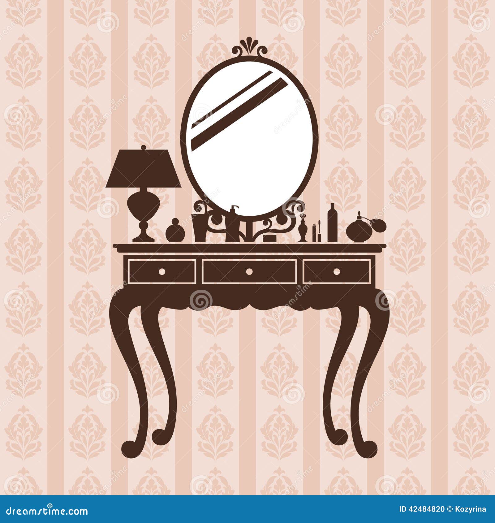 Dressing Table Concept Vector Linear Icon Isolated On Transparent ...