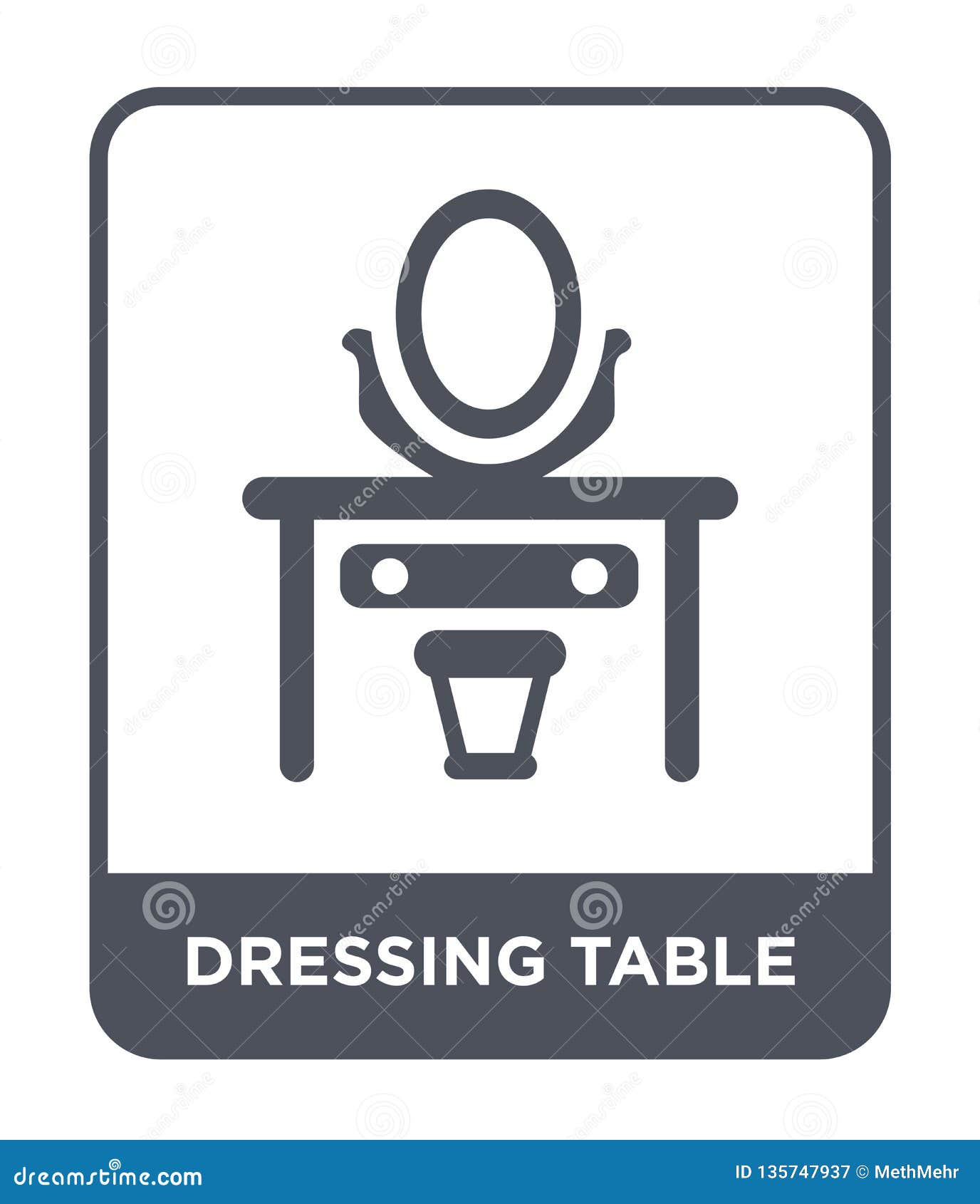 Dressing Table Icon in Trendy Design Style. Dressing Table Icon ...