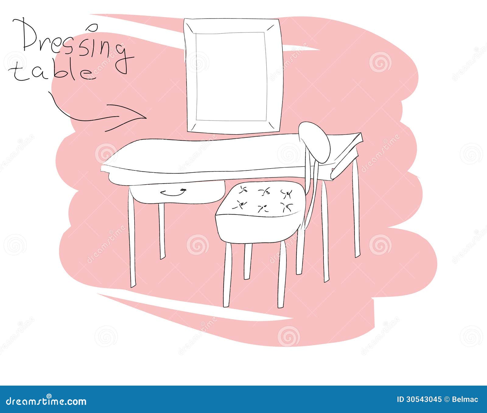 Dressing table and mirror stock vector. Illustration of beautiful ...