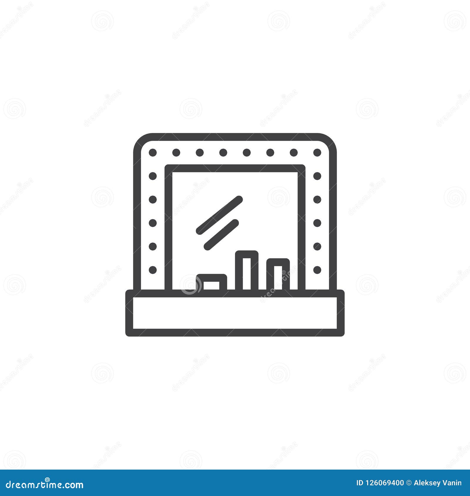 Dressing Table Outline Icon Stock Vector - Illustration of light, logo ...