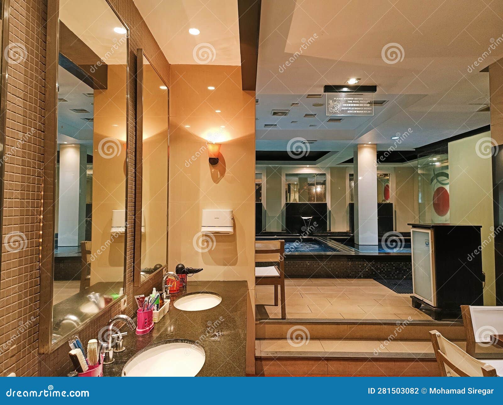 Dressing table at spa stock photo. Image of lighting - 281503082