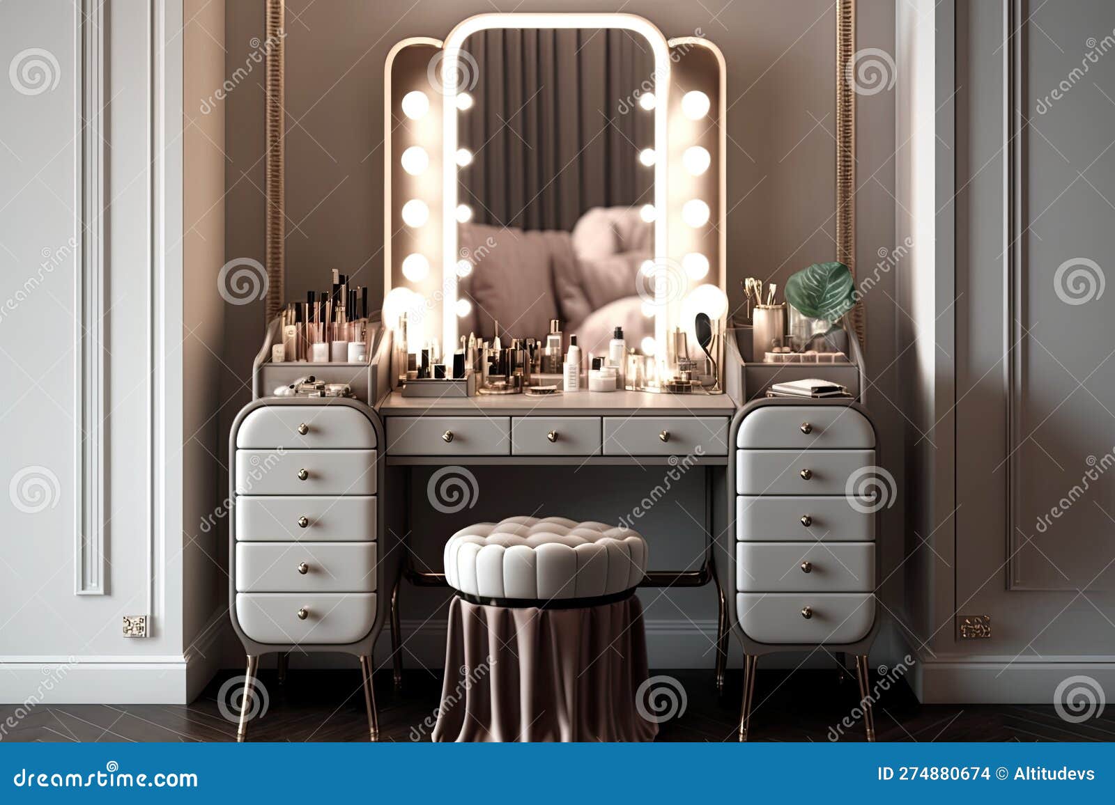 Dressing Table with Vanity Mirror and Lighting for Flawless Makeup ...