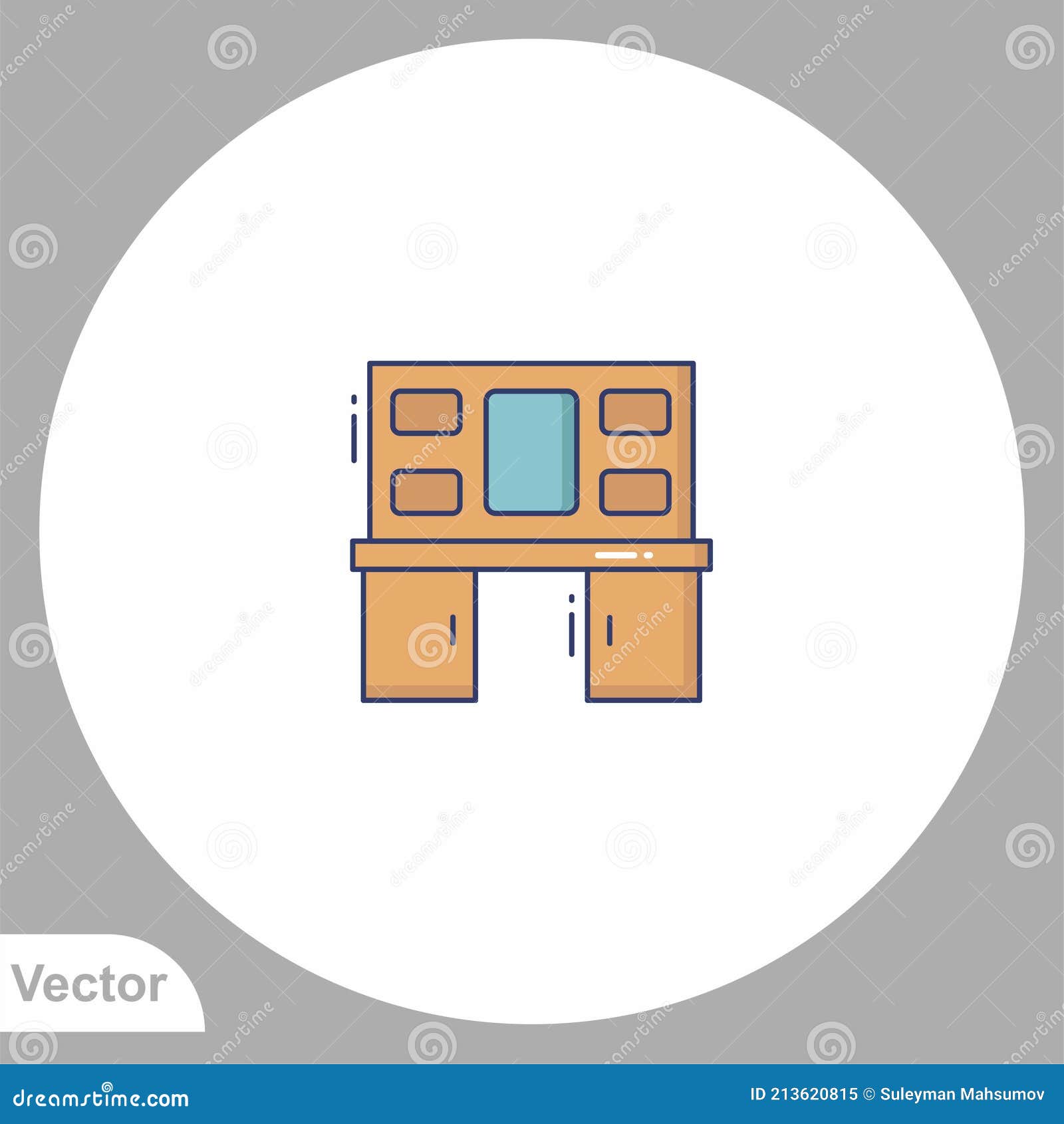 Dressing Table Vector Icon Sign Symbol Stock Vector - Illustration of ...