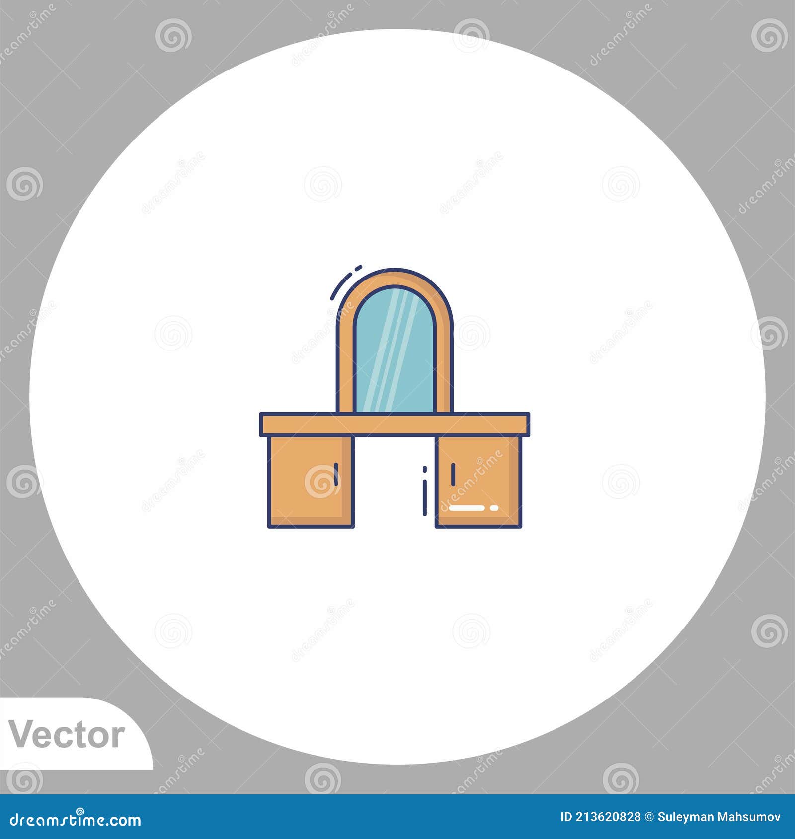 Dressing Table Vector Icon Sign Symbol Stock Vector - Illustration of ...