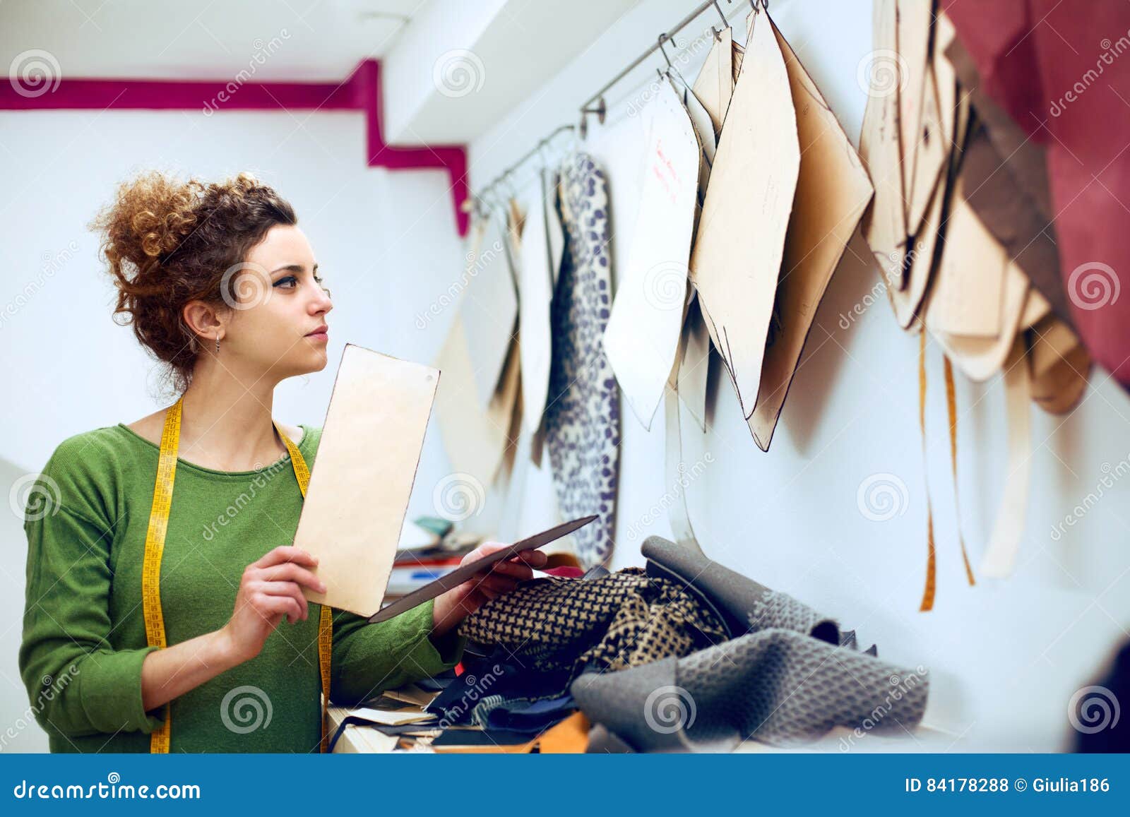 Dressmaker Choosing Silhouettes Stock Photo - Image of look, choosing ...