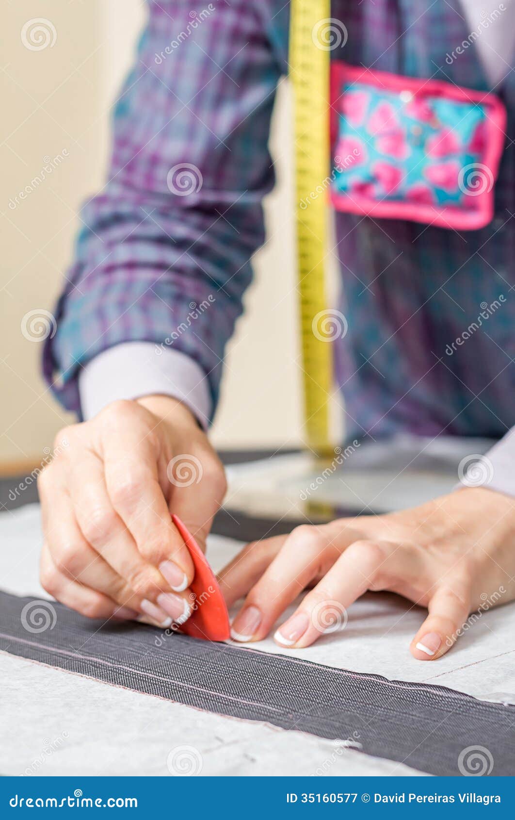 Dressmaker Design Tailor Pattern on the Table Stock Image - Image of ...