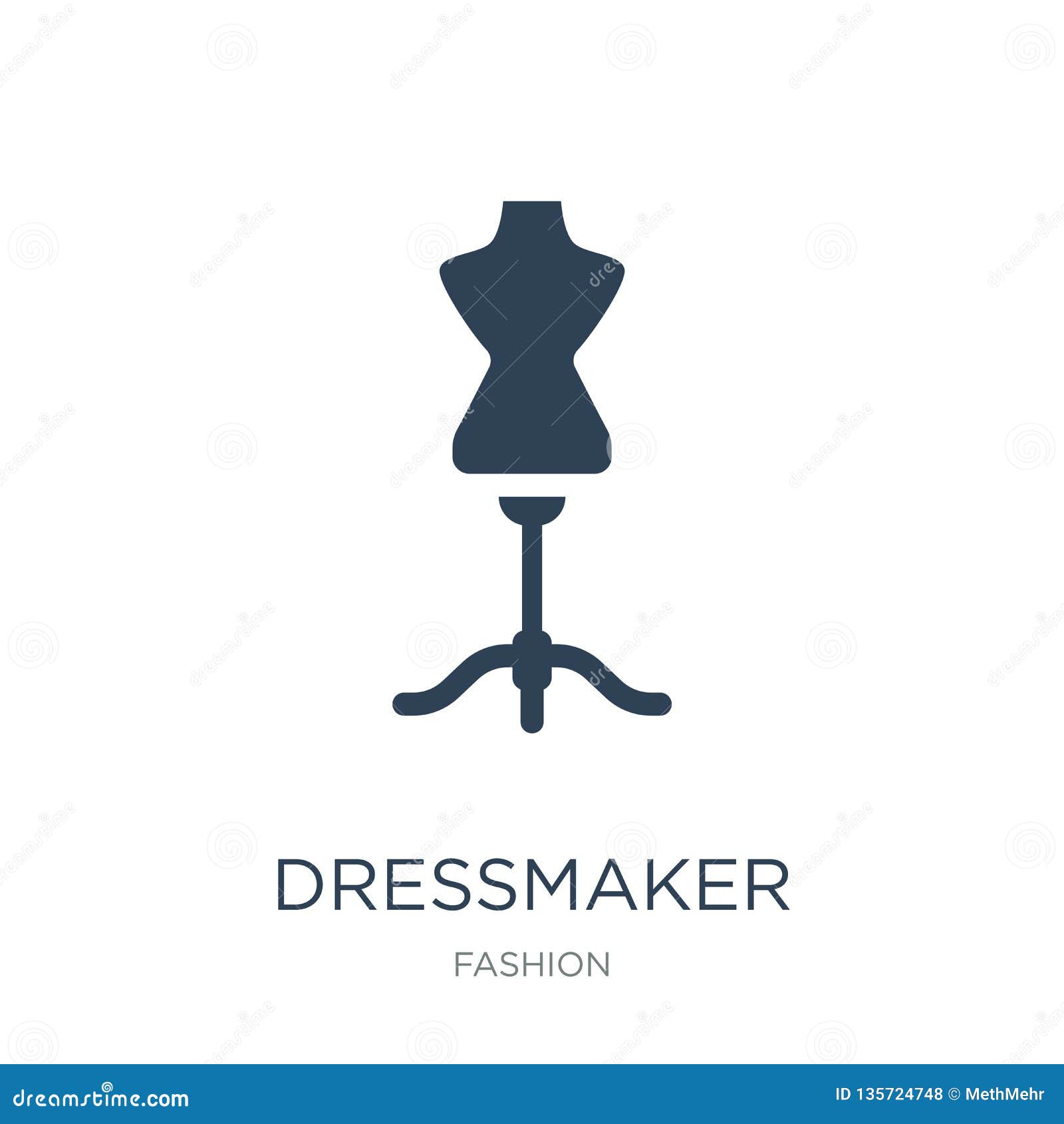 Dressmaker Icon In Trendy Design Style Dressmaker Icon Isolated On