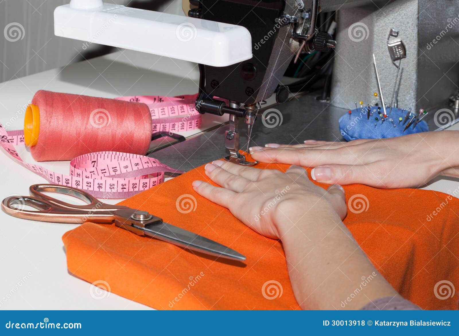 Dressmaker s work stock photo. Image of machine, fabric - 30013918