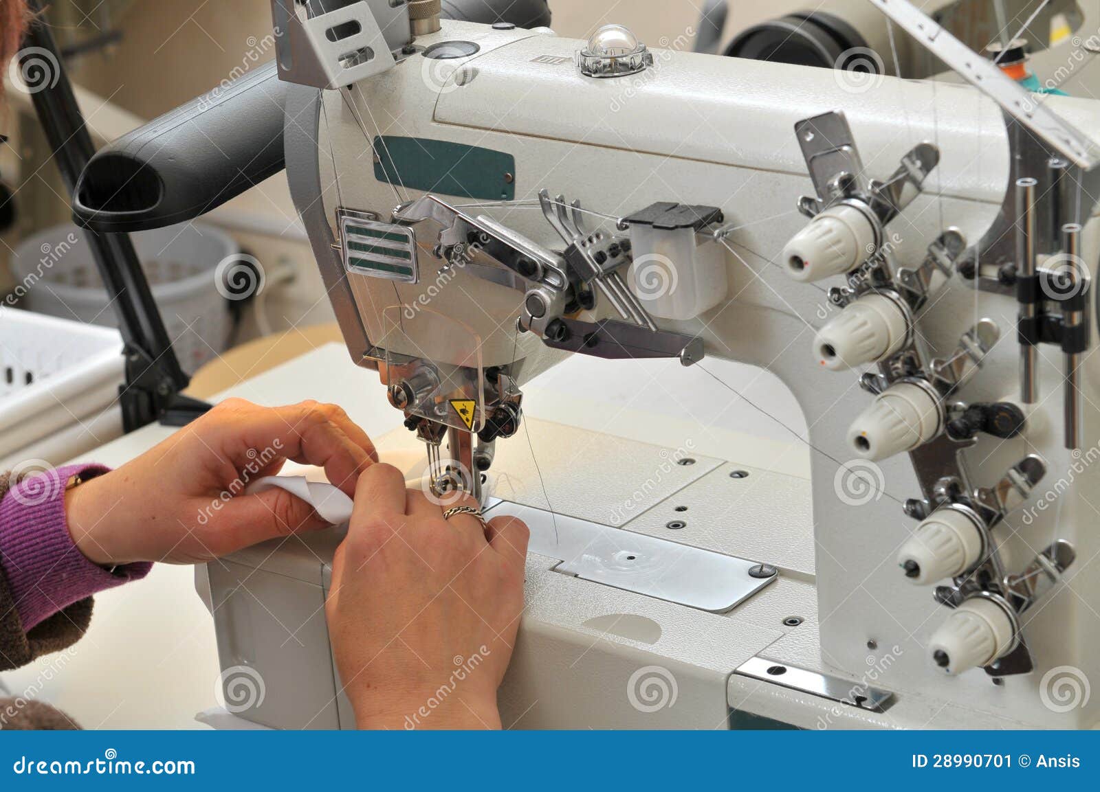 Dressmaker with Sewing Machine Stock Image - Image of dressmaker, form ...