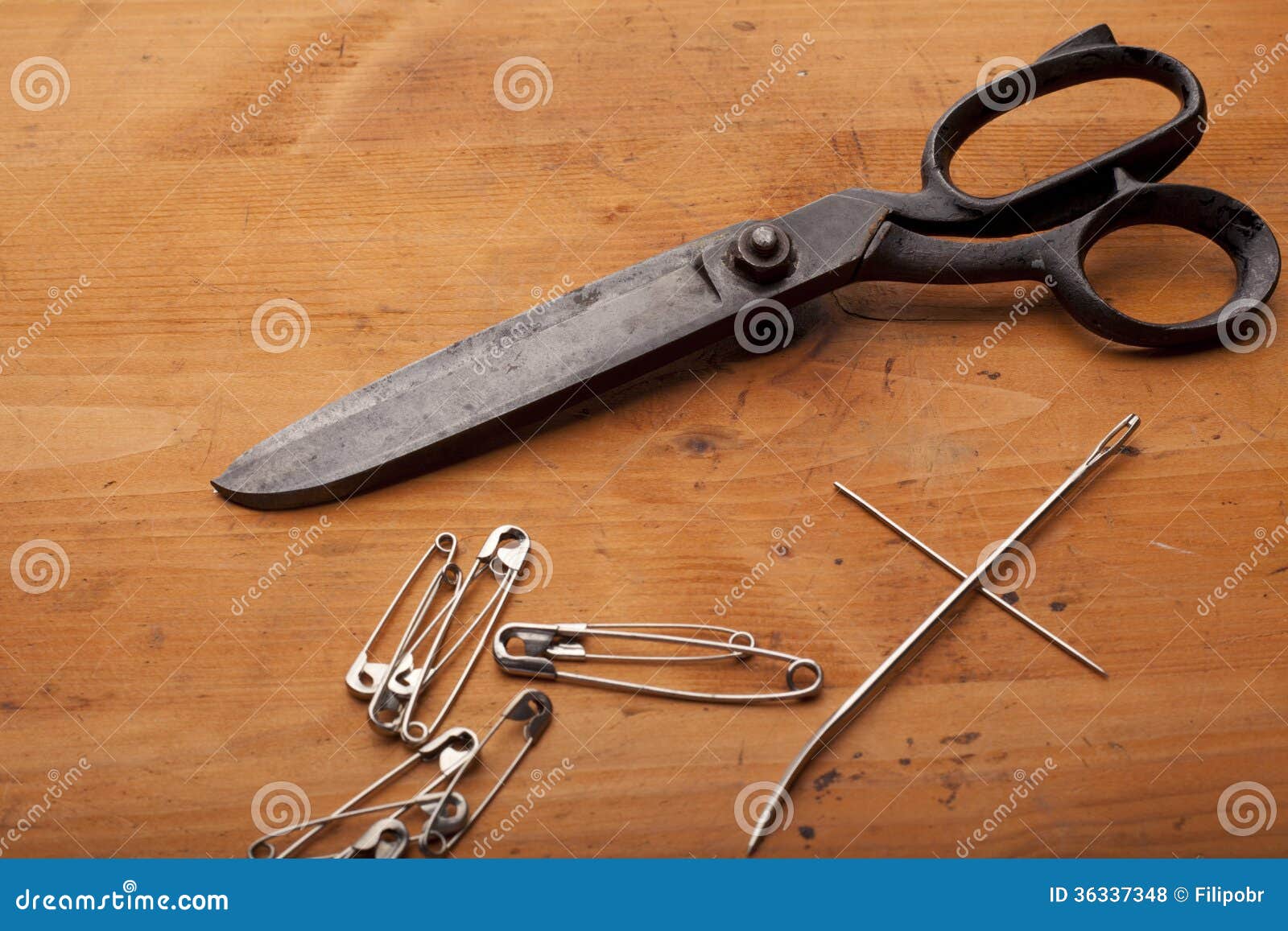 Dressmaker Shears With Spool Of Threads, Crochet Tool Craft Concept On ...