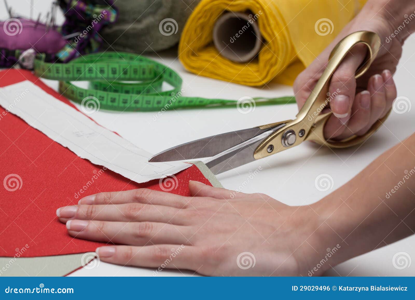 Dressmaker at work stock photo. Image of fabric, cloth - 29029496