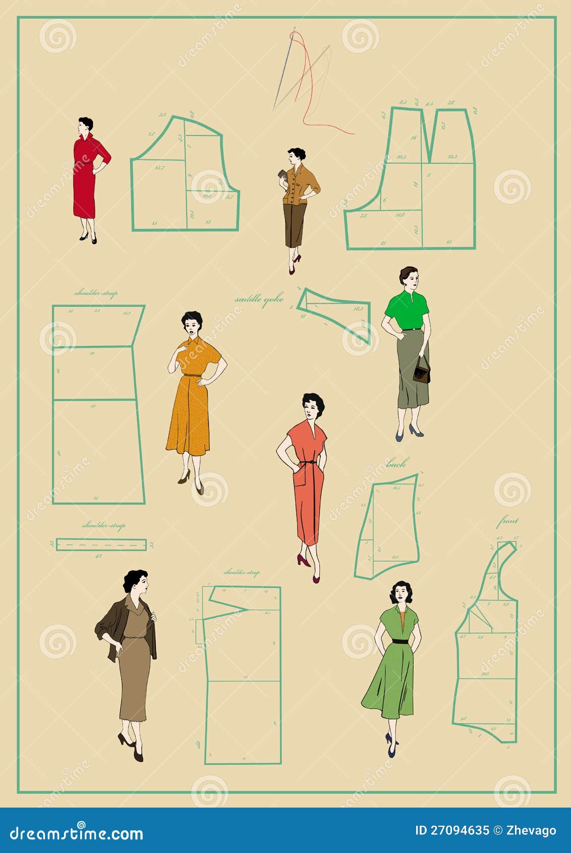 Dressmaking stock vector. Illustration of woman, tailor - 27094635