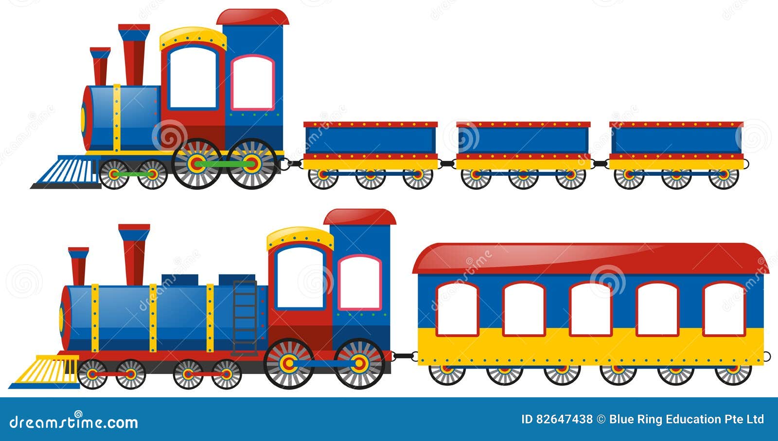 Drev Med Två Typer Av Vagnar Stock Illustrationer - Illustration av ...