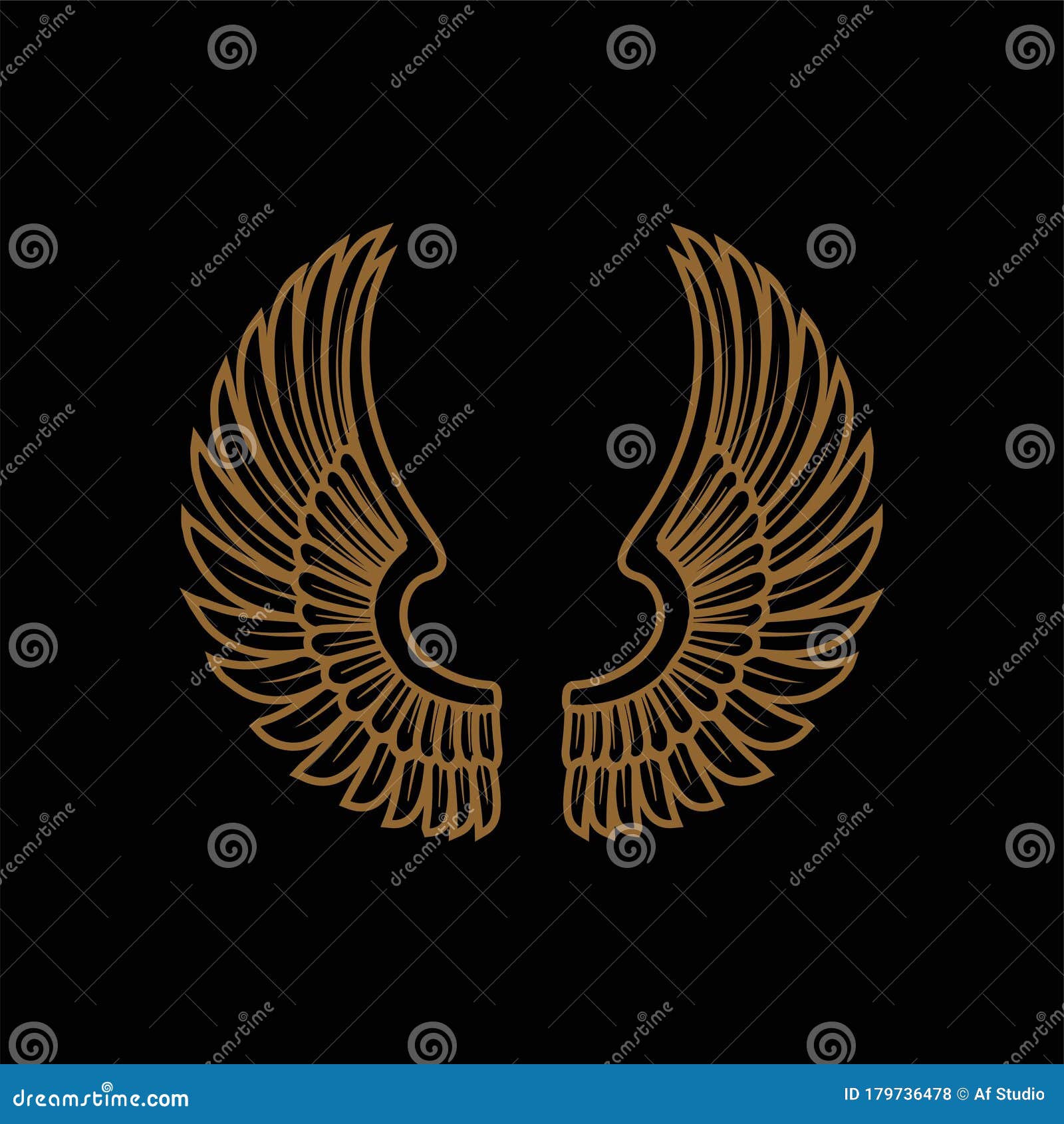 Gold Bird Wings Logo Golden Angel Winged Business - Vector Illustration ...