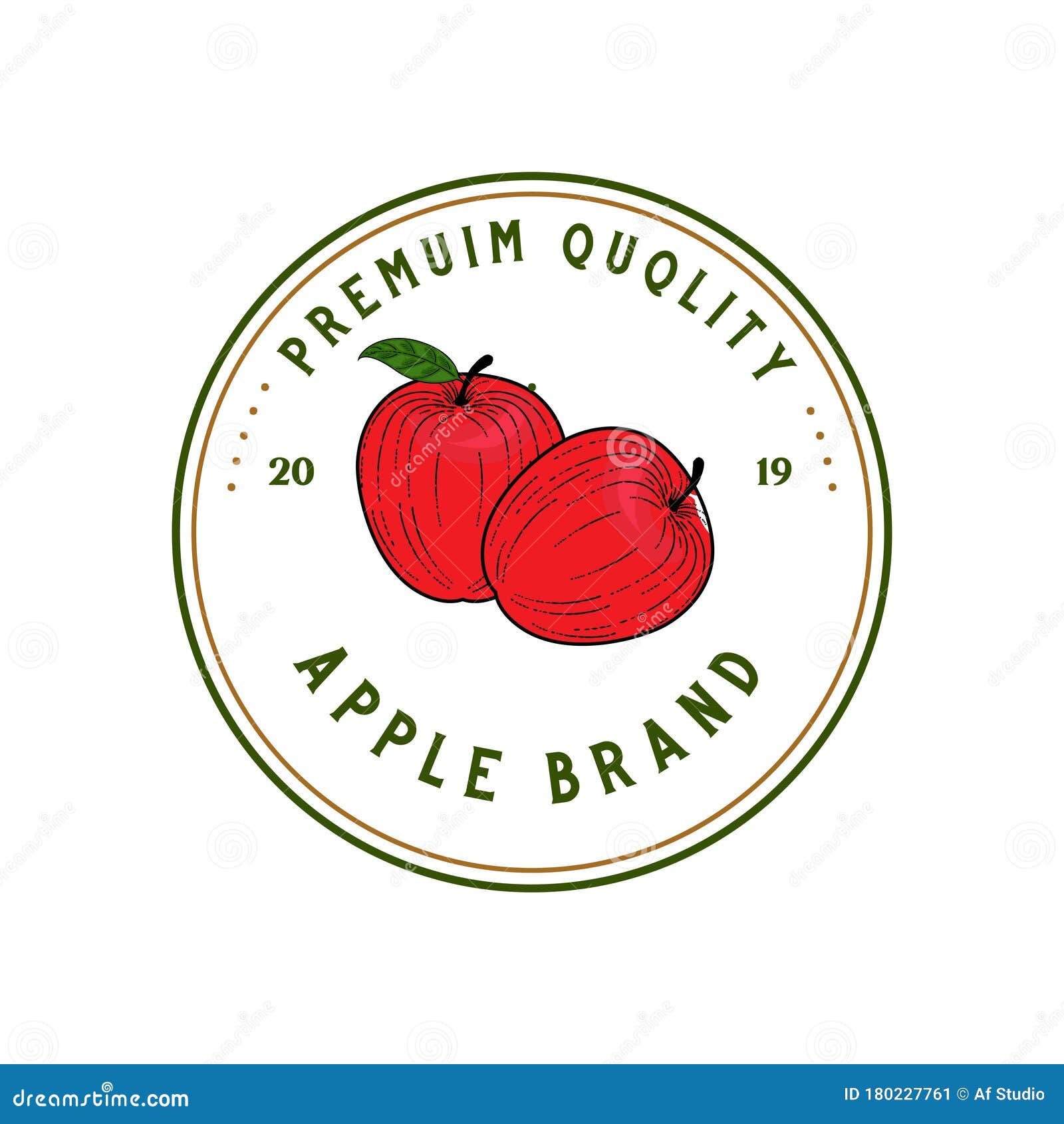 Circle Stamp Vintage Apple Logo Design Vector Stock Vector ...
