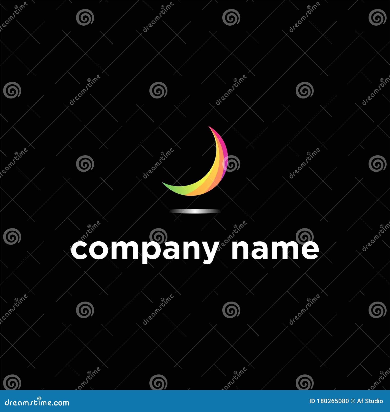 Full Color Crescent Logo, Vector Design Logo Stock Vector ...