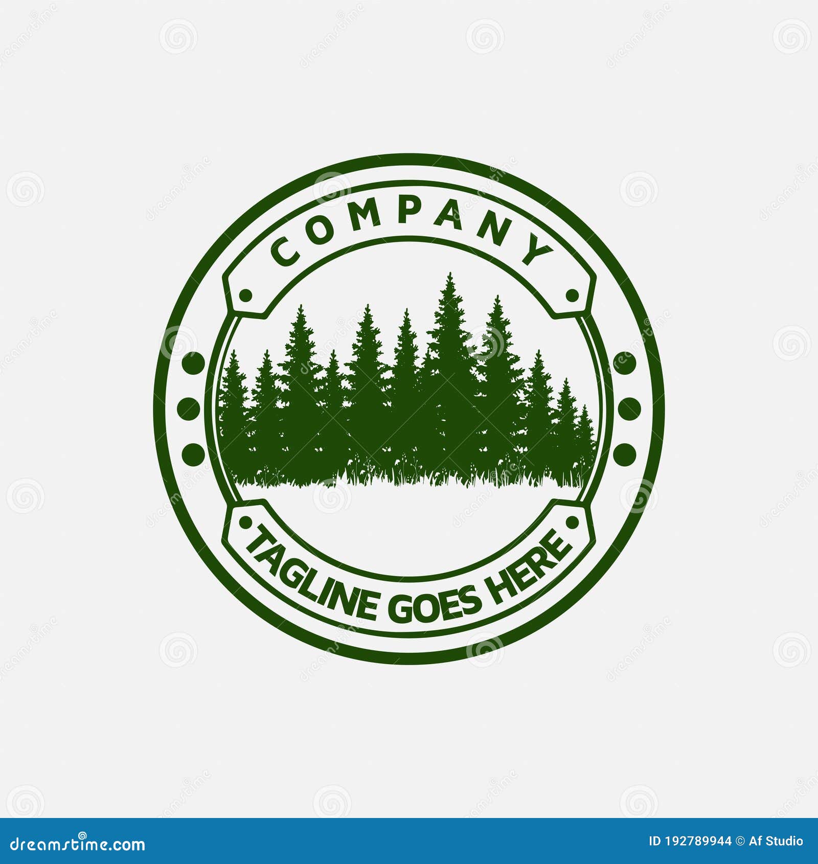 Pine Cedar Spruce Tree Forest Badge Emblem Camp Adventure Logo Design ...