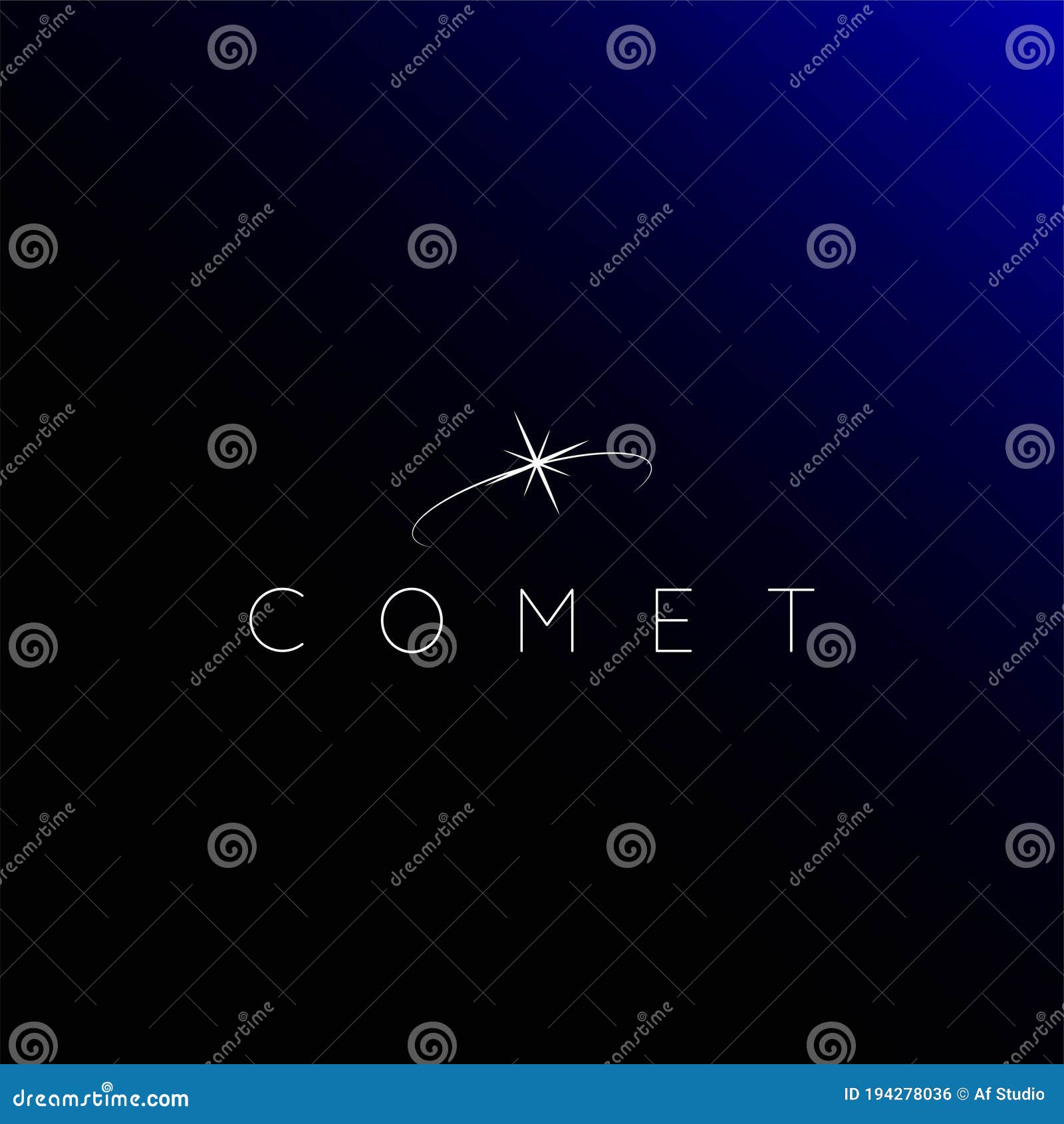 Science Comet Asteroid Meteor Star Eclipse Logo Design Stock Vector ...