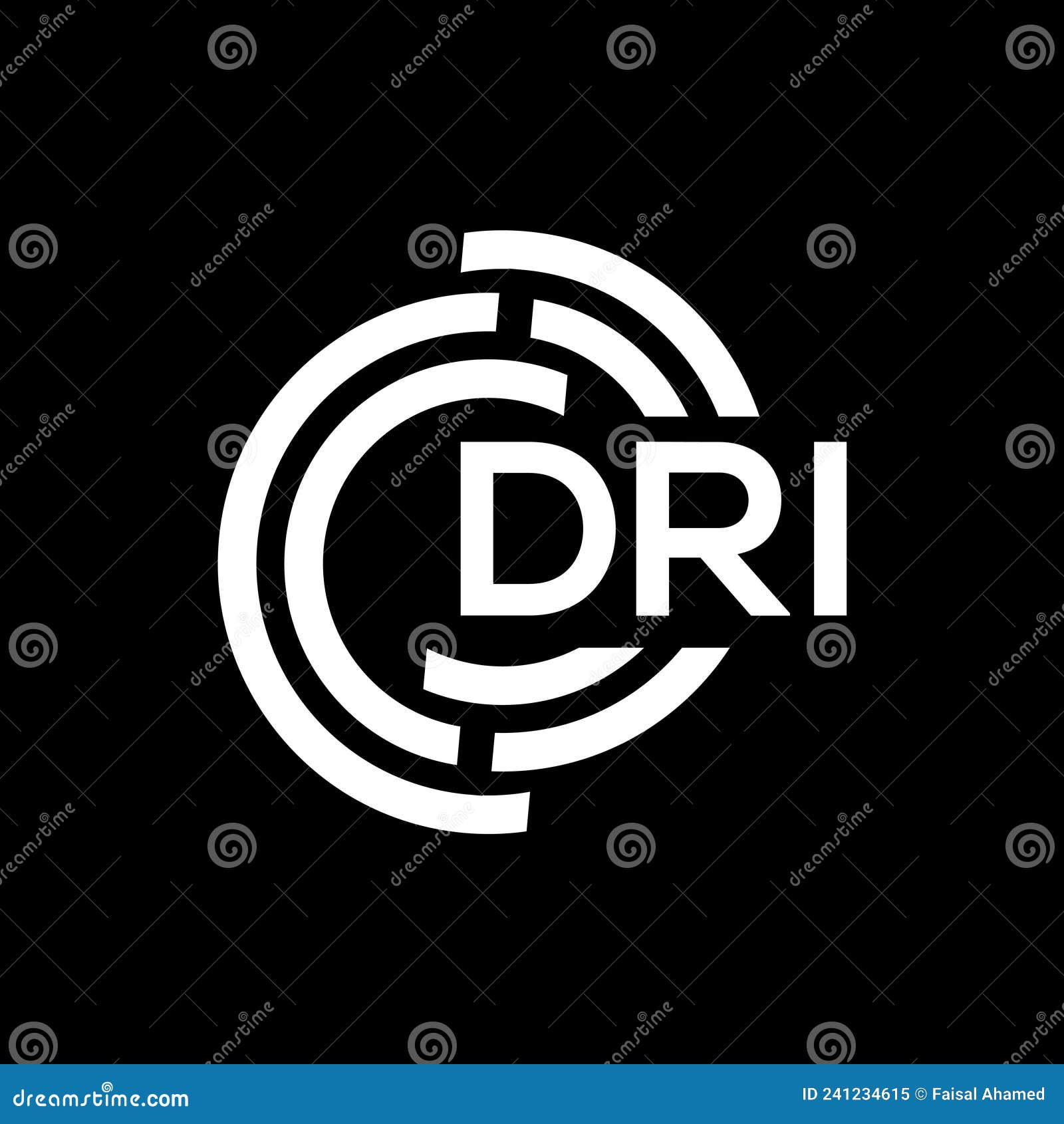 DRI Letter Logo Design on Black Background. DRI Creative Initials ...