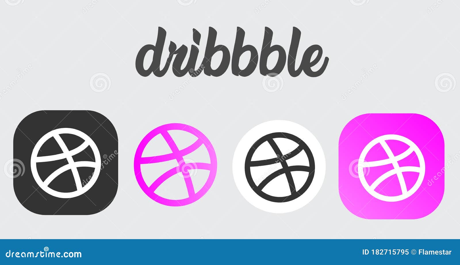 Dribbble Flat Icon Design Website Dribble Button of Social Media Logos ...