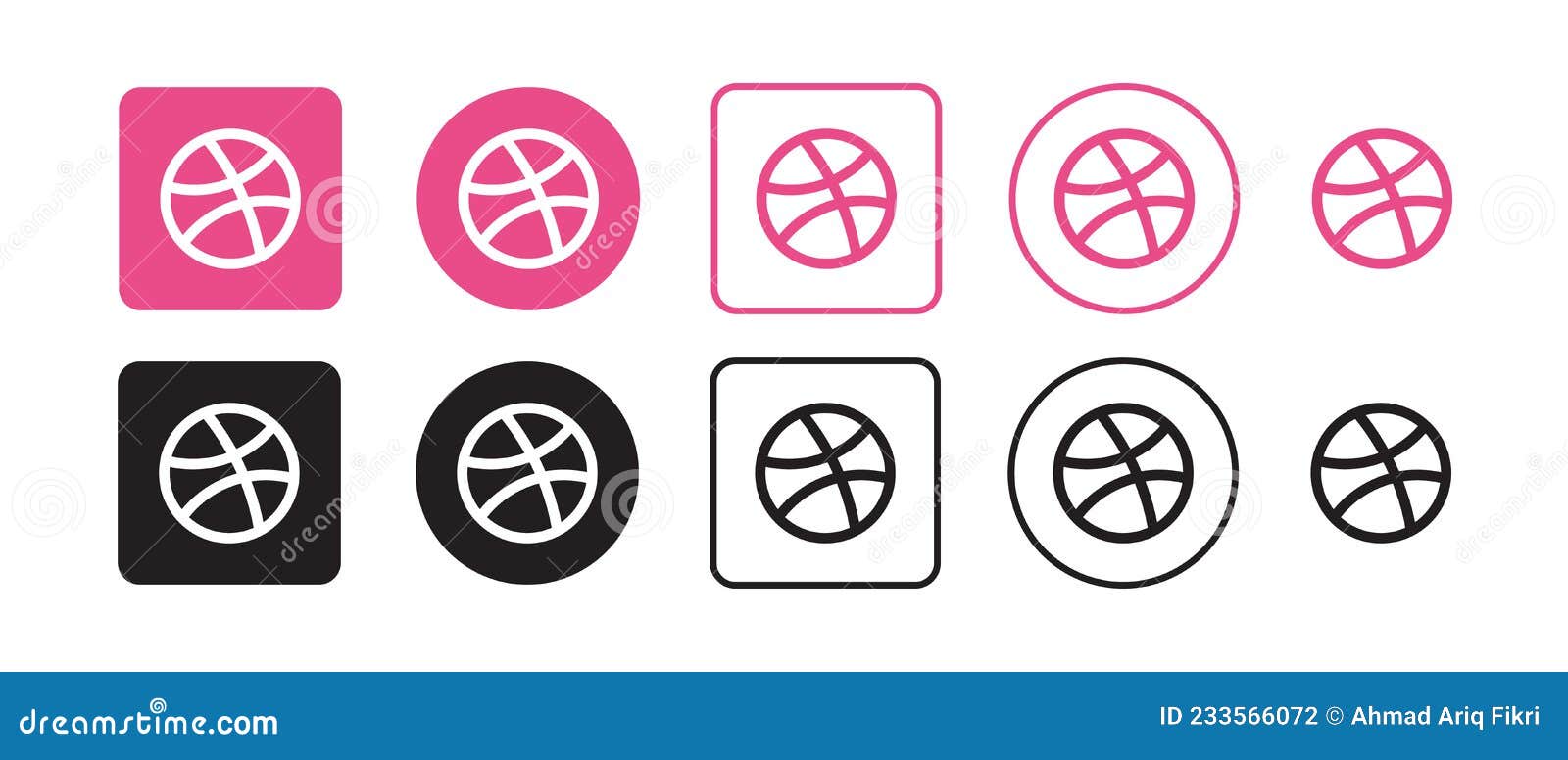Dribbble Flat Icon Design Website Dribble Button Of Social Media Logos ...