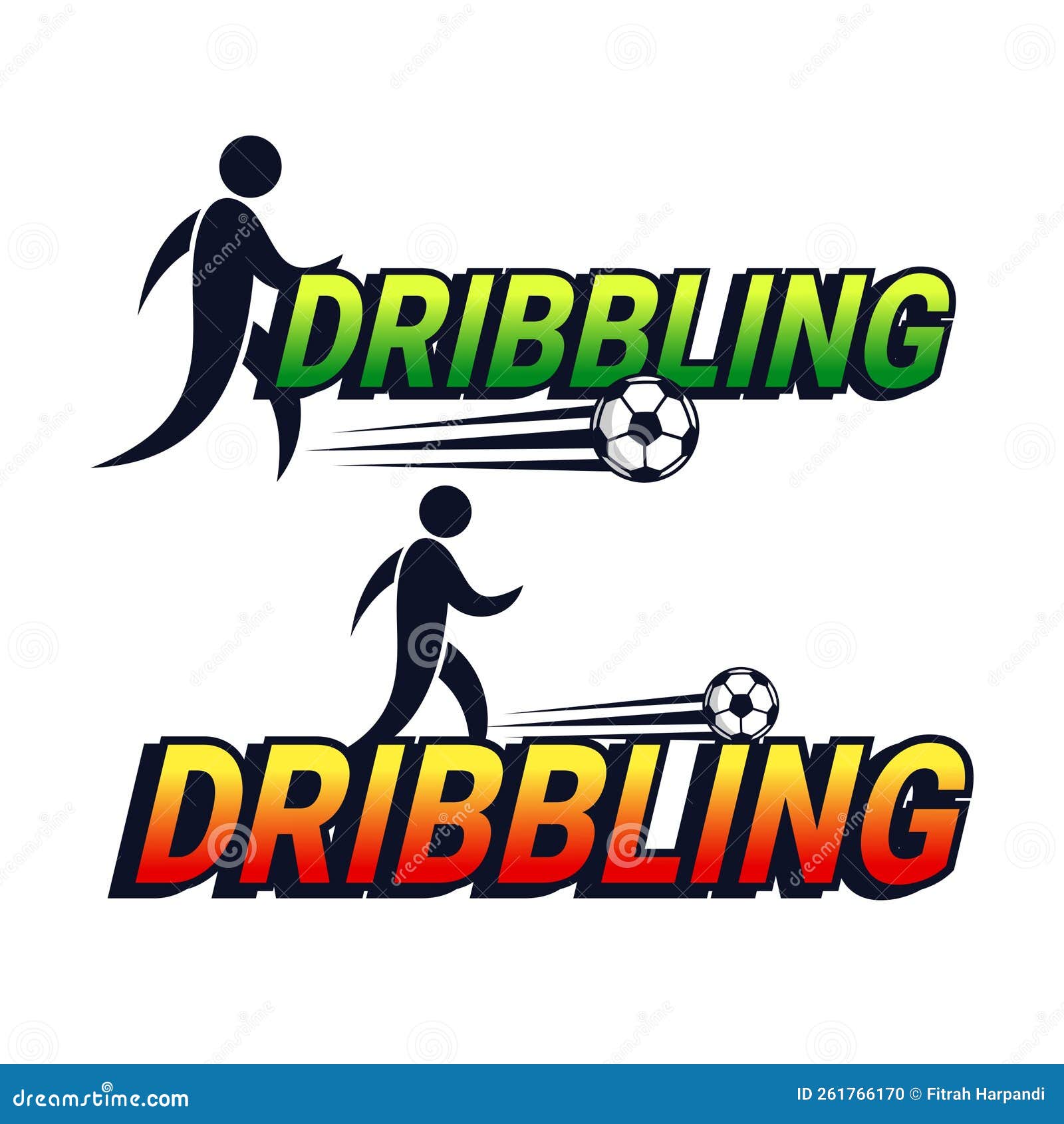 Dribbling Text with Ball Vector Design Collection Stock Vector ...