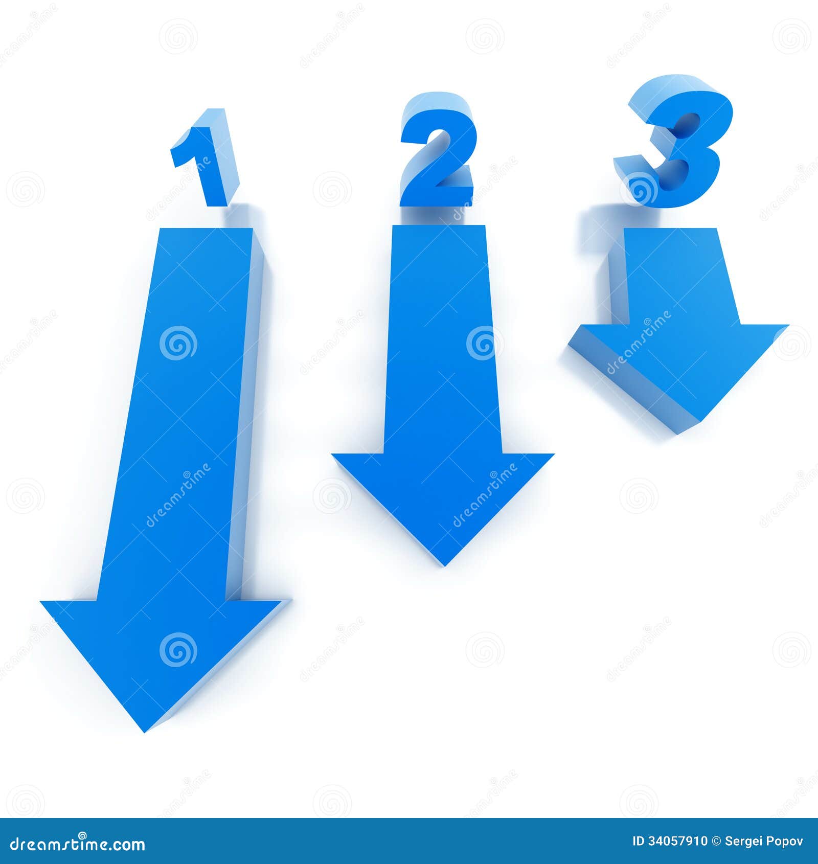 Drie Blauwe Pijlen En Aantallen Stock Illustratie - Illustration of ...