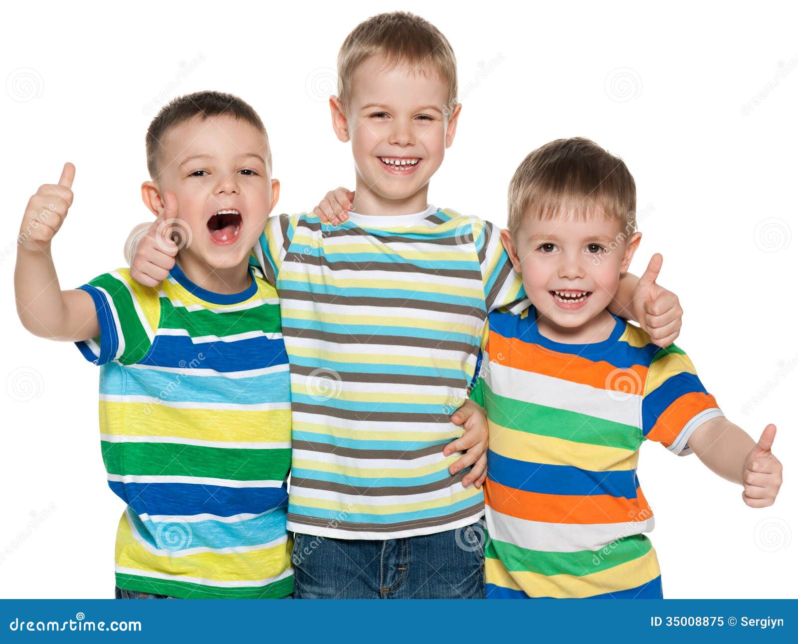 Drie blije jongens stock afbeelding. Image of kinderen - 35008875