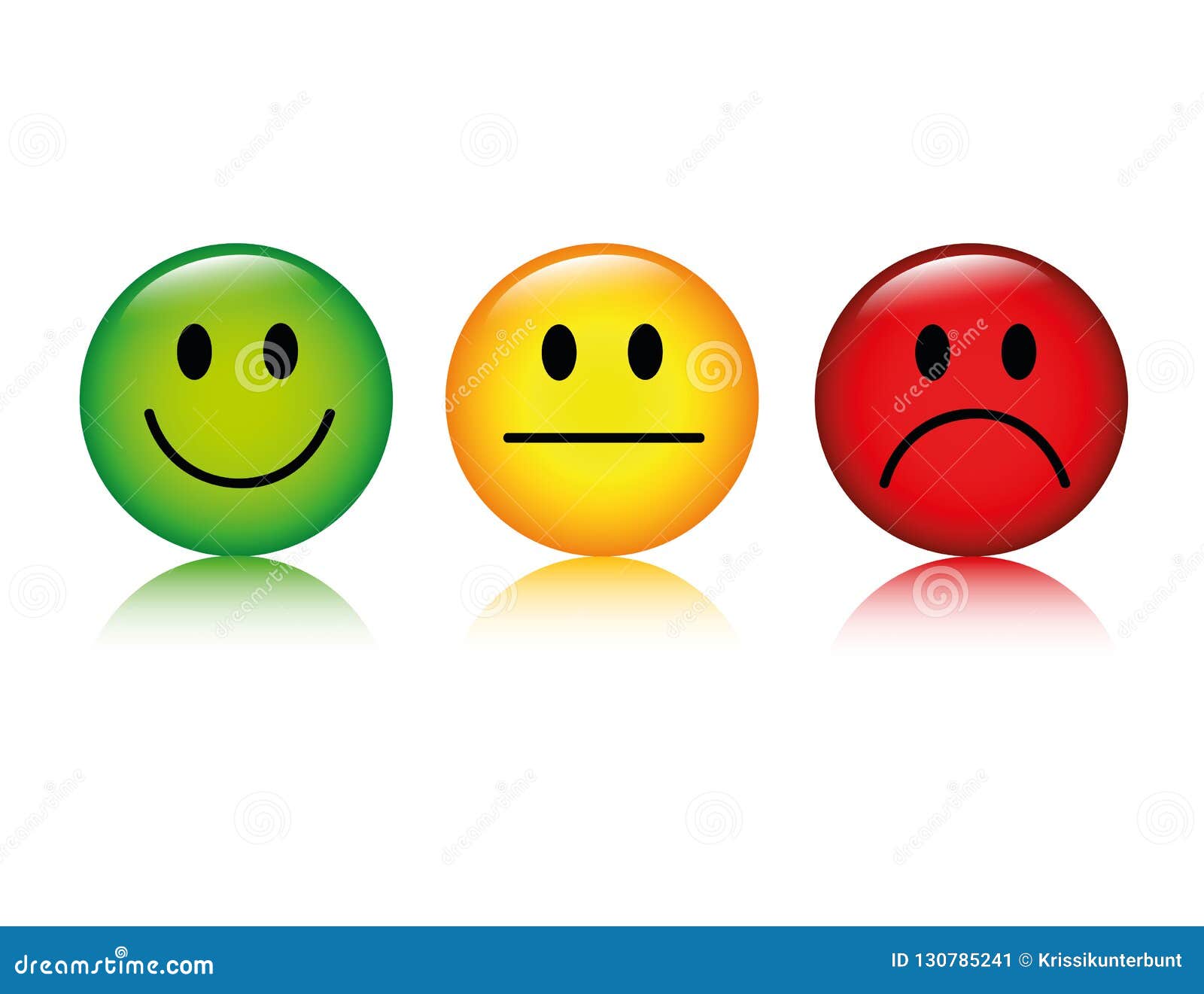 Drie De Classificatieknopen Van Emoticonsmiley Groen Aan Rood Vector ...