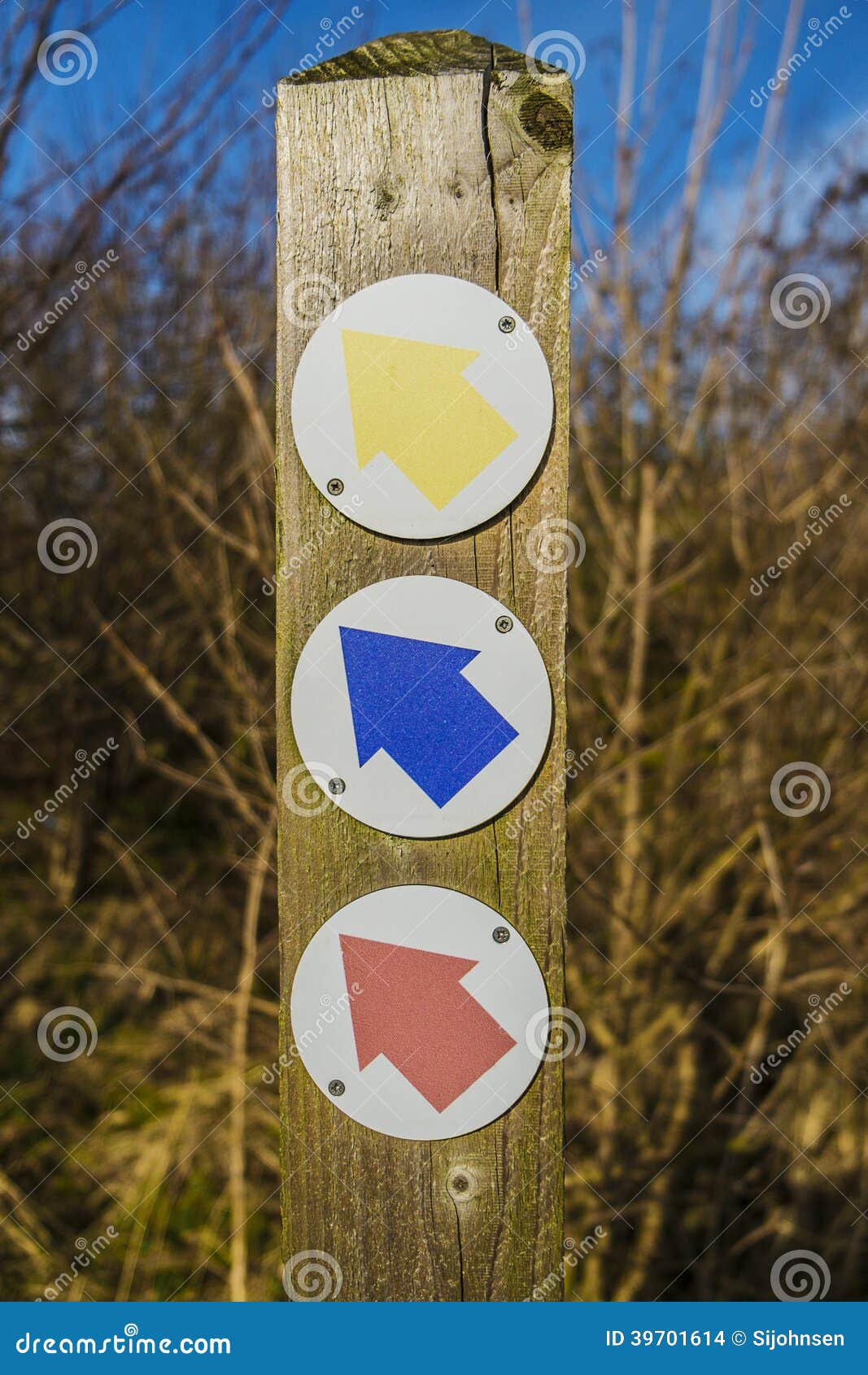 Drie gekleurde pijlen stock foto. Image of ronde, teken - 39701614