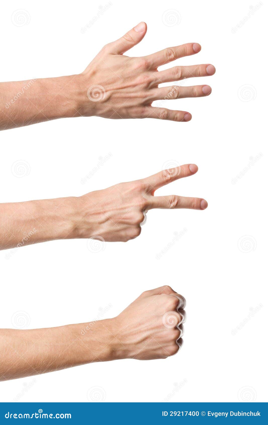 Drie Handgebaren. Het Spel Van De Schaar Van Het Document Van De Rots ...