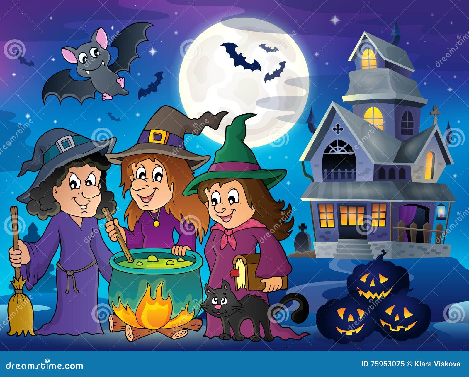 Drie Heksen Als Thema Hebben Beeld 6 Vector Illustratie - Illustration ...