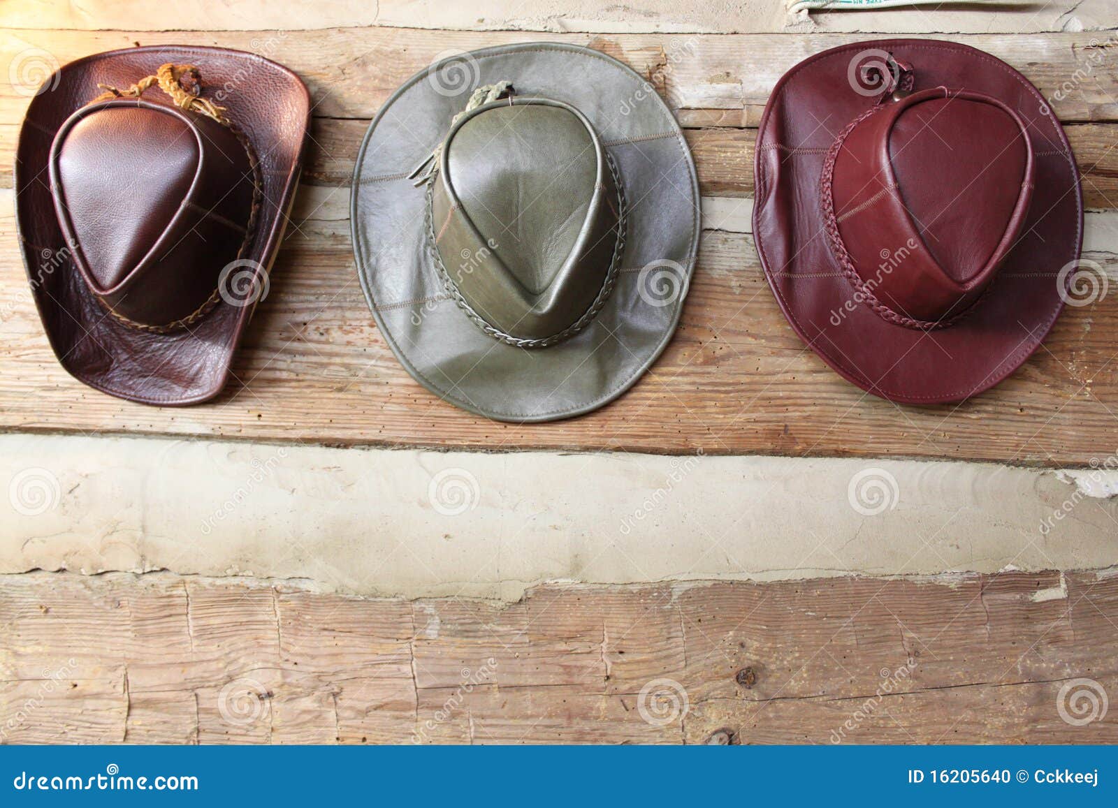 Drie Hoeden Van De Leercowboy Stock Foto - Image of stetson, texturen ...