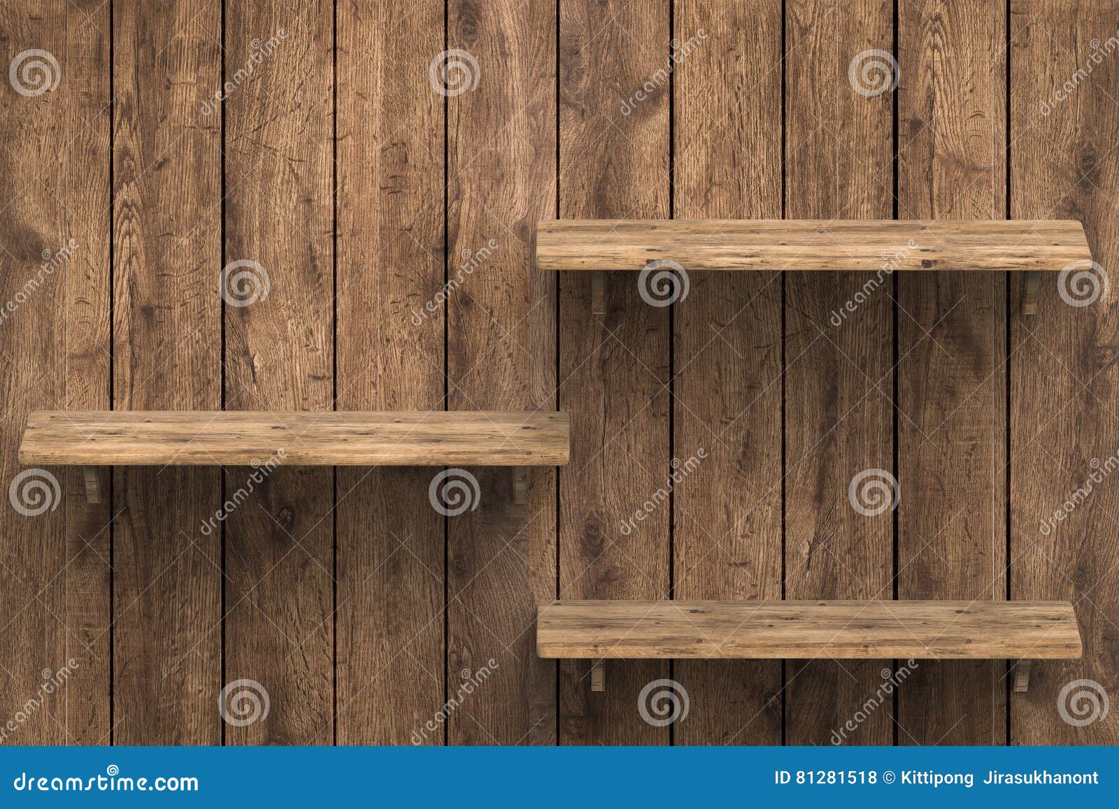 Drie Houten Planken Op Muur Stock Illustratie - Illustration of ...