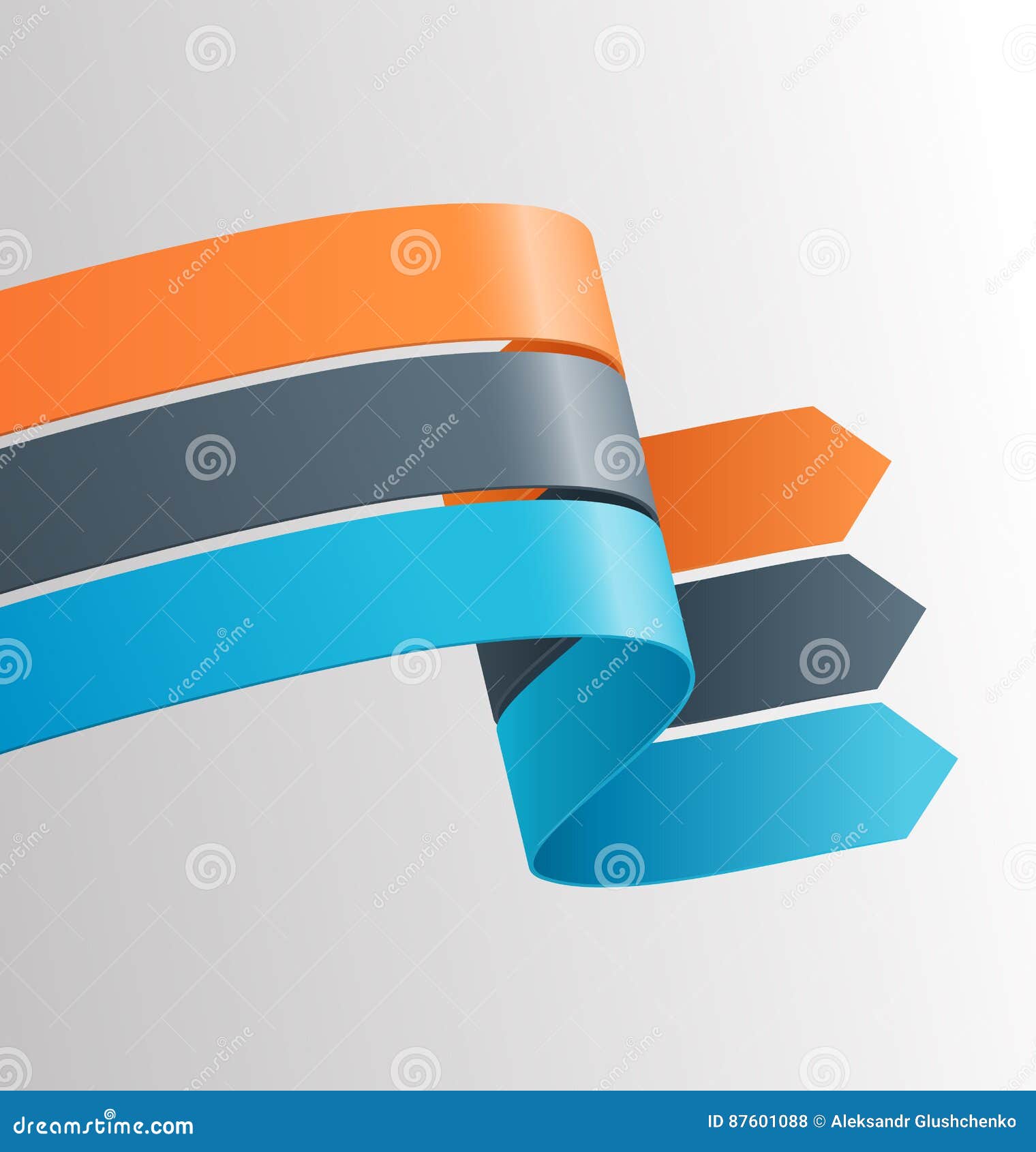 Drie Infographic-Pijlen Van Elementenlinten Op Grayscale Vector ...