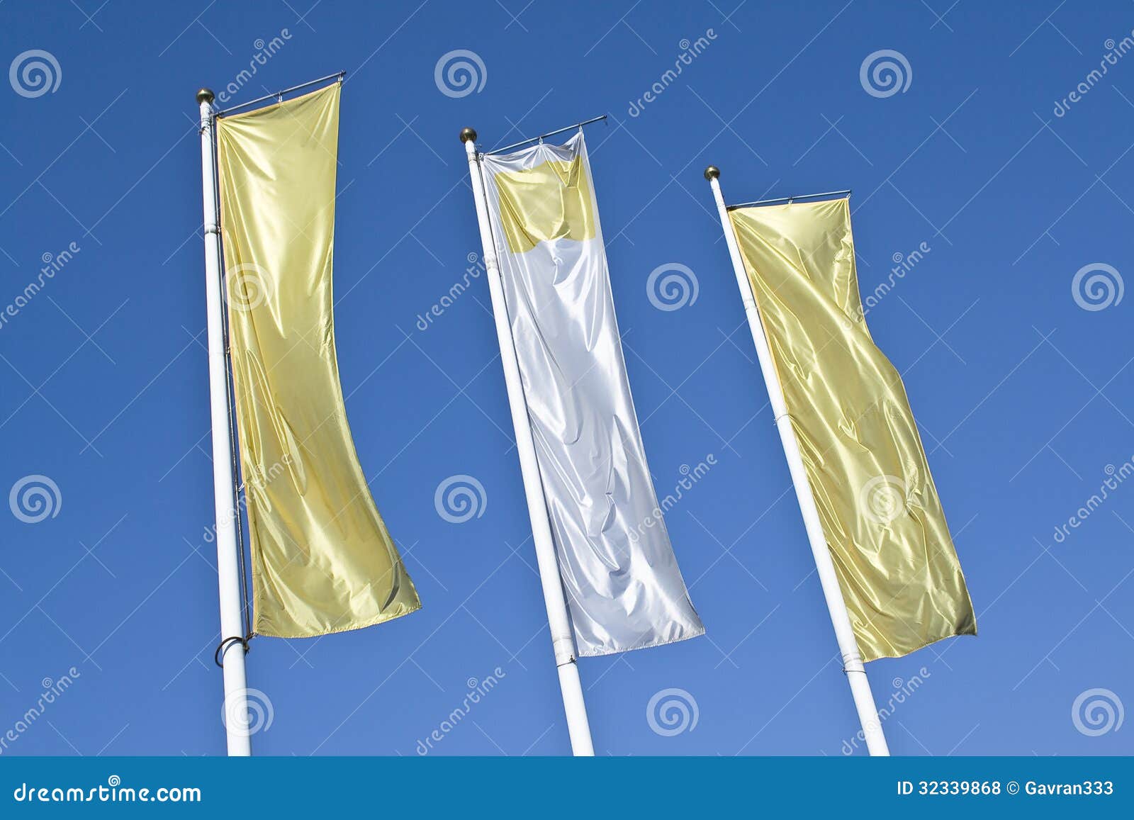 Drie Lege Verticale Banner Gouden Vlaggen Stock Foto - Image of paneel ...