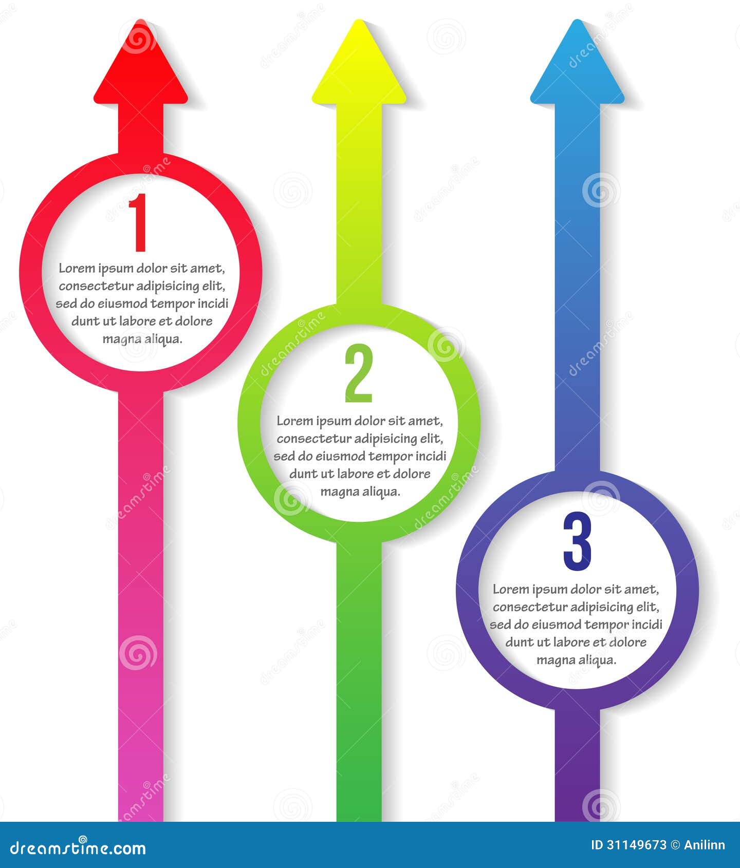 Drie pijlen vector illustratie. Illustration of begrip - 31149673