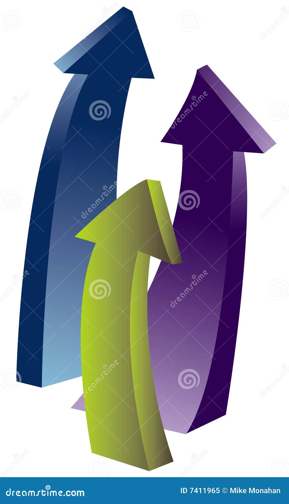 Drie Pijlen Die Omhoog Richten Vector Illustratie - Illustration of ...