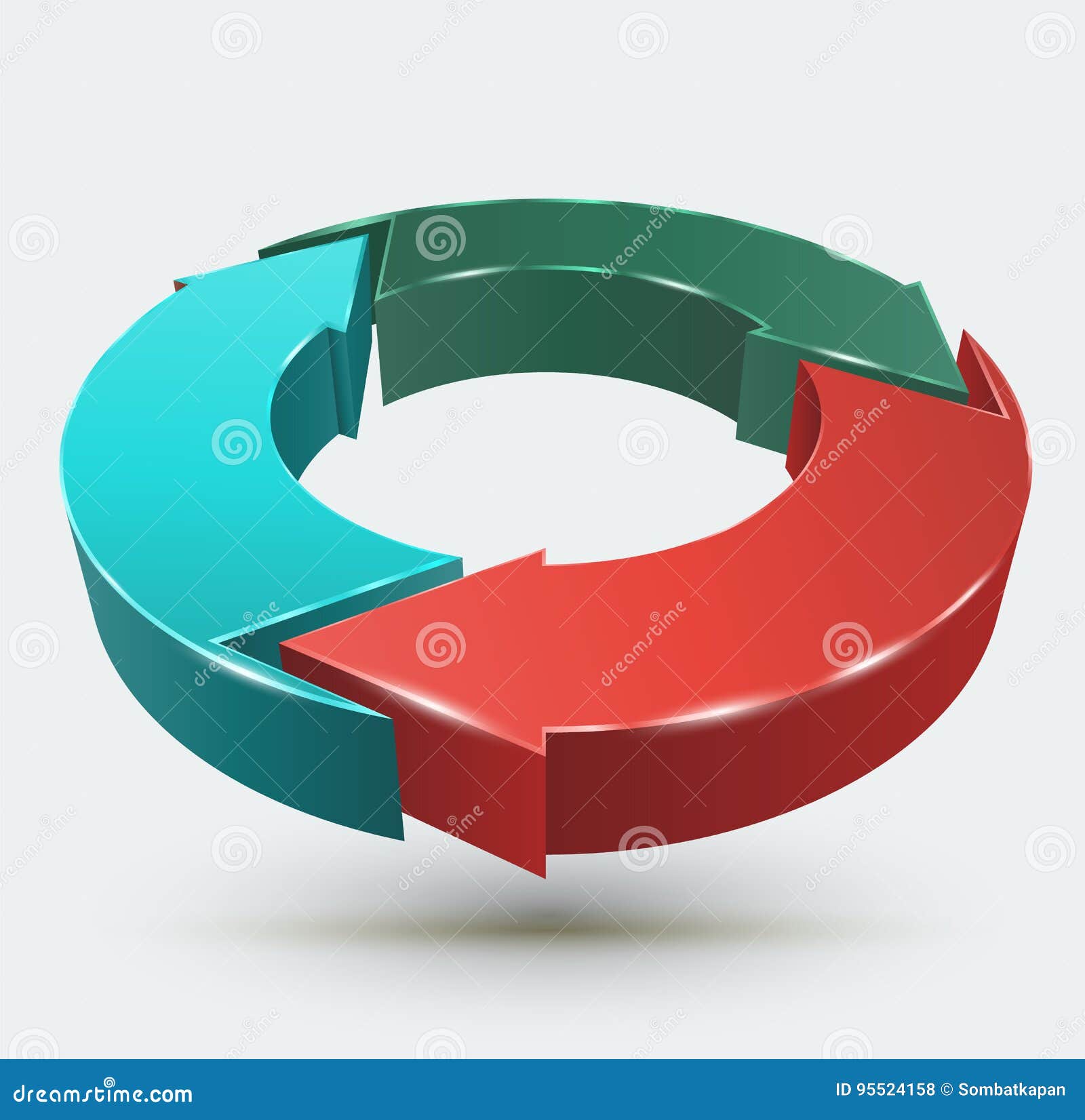 Drie Pijlen Omcirkelen 3D Stijl Vector Illustratie - Illustration of ...