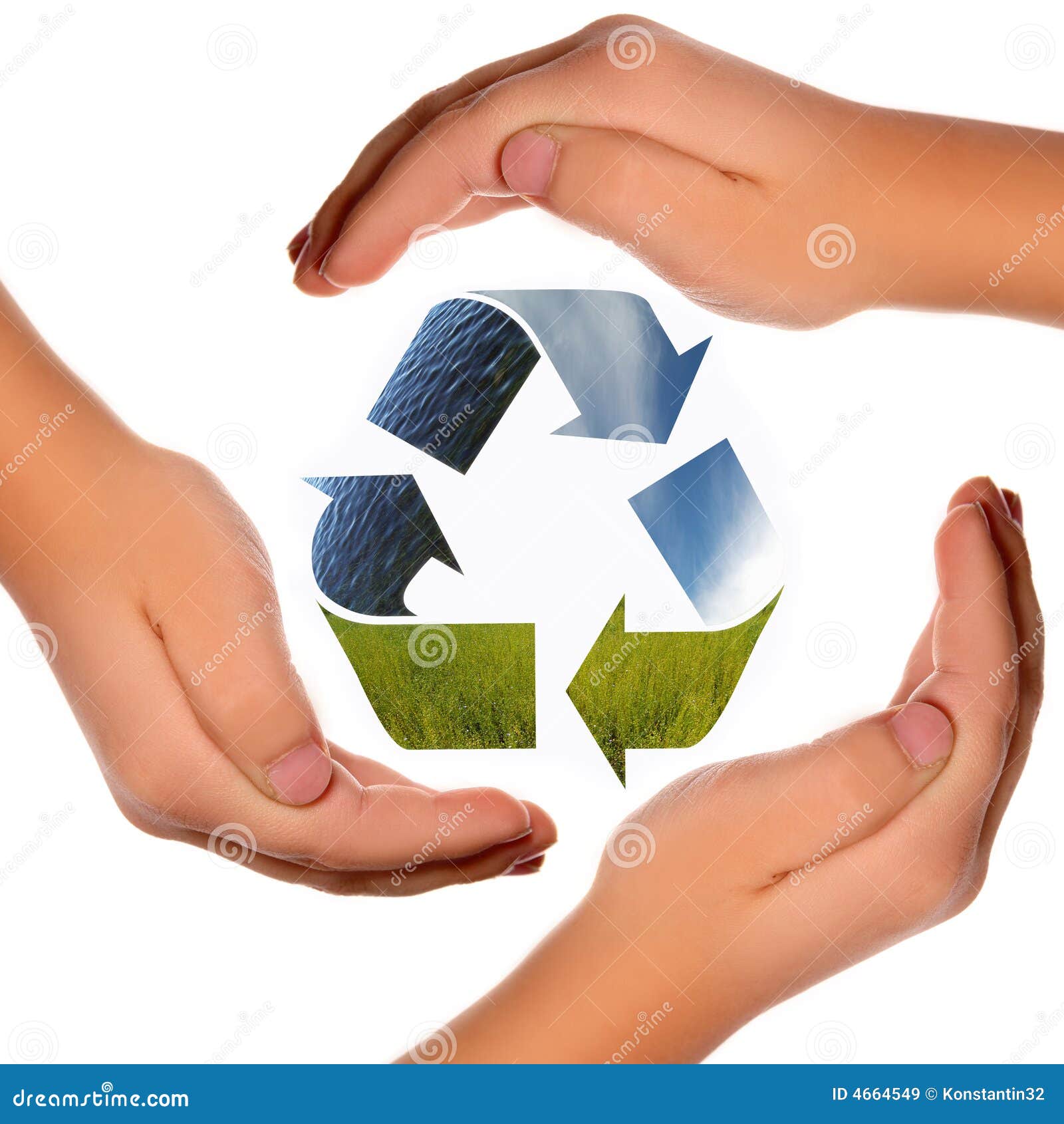 Drie Pijlen Van Aardelementen, Recyclingssymbool Stock Afbeelding ...