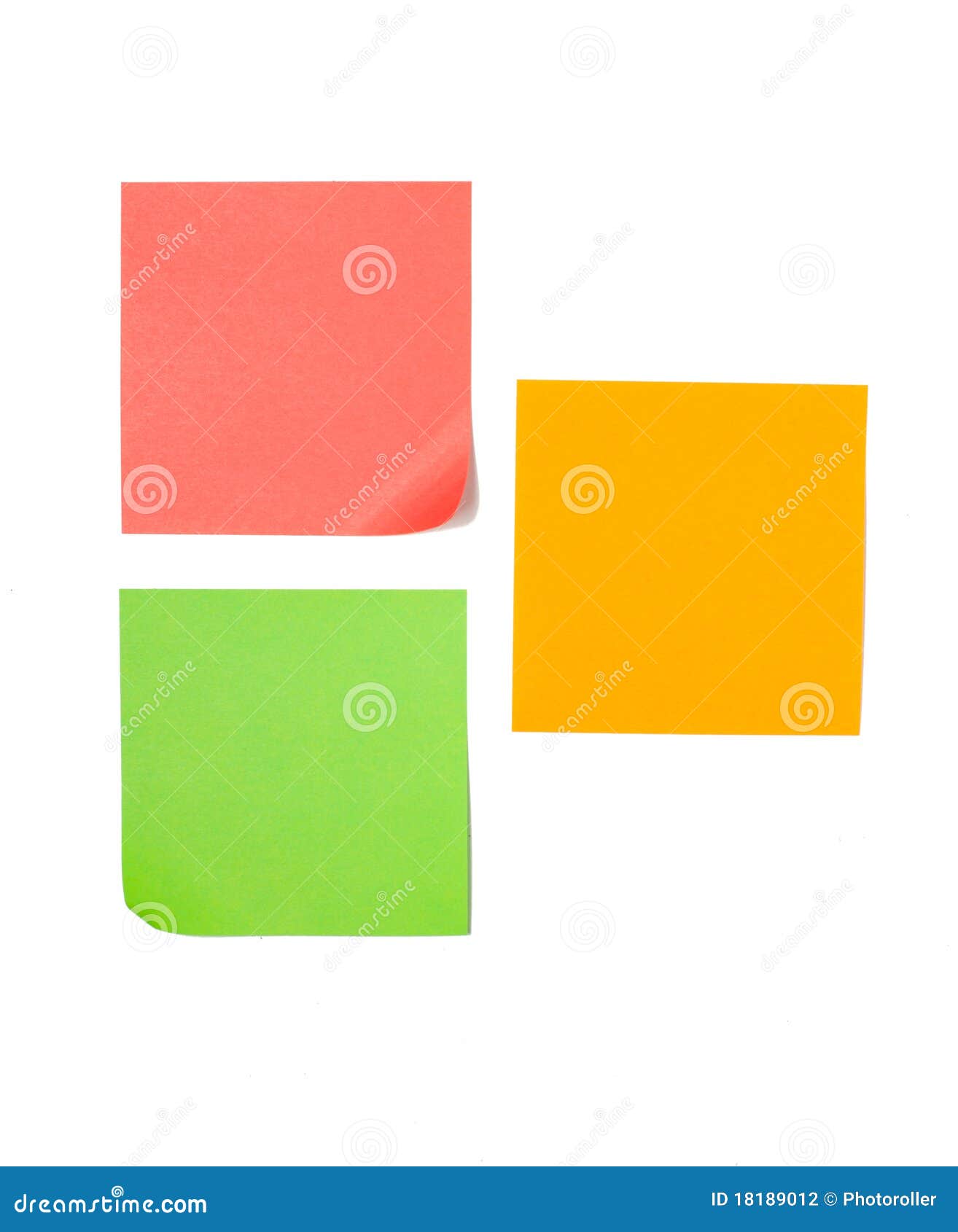 Drie Post-its Die Op Wit Worden Geïsoleerdd Stock Foto - Image of post ...