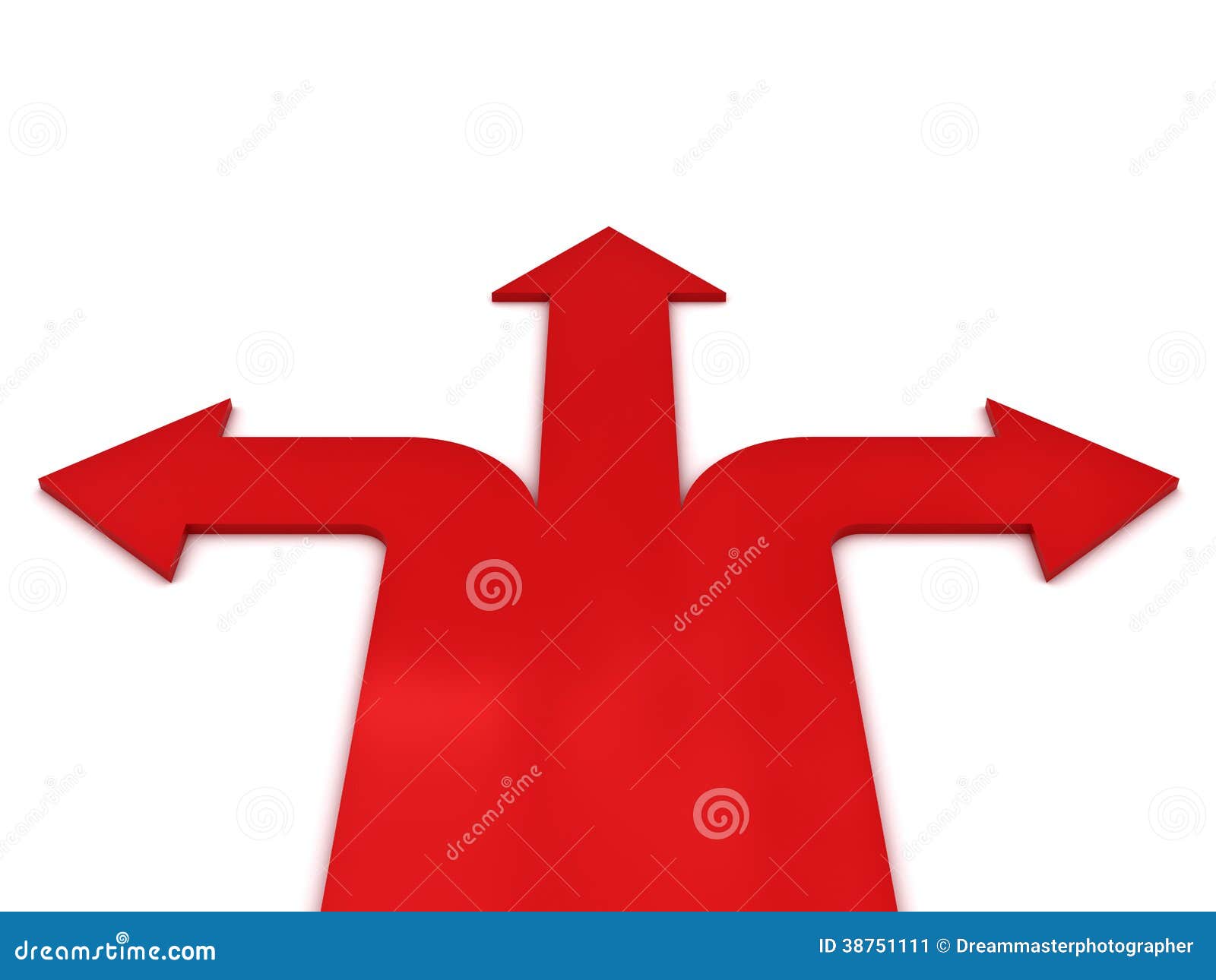 Drie Rode Pijlen Die Drie Verschillende Manieren Tonen Stock ...