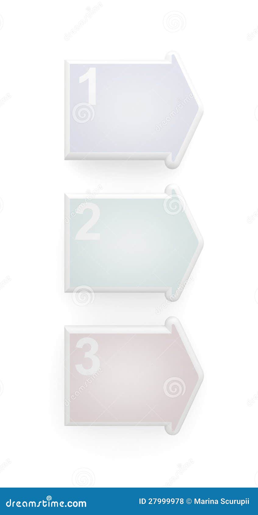 Drie Stappen 3d Lege Pijlen Stock Illustratie - Illustration of ...
