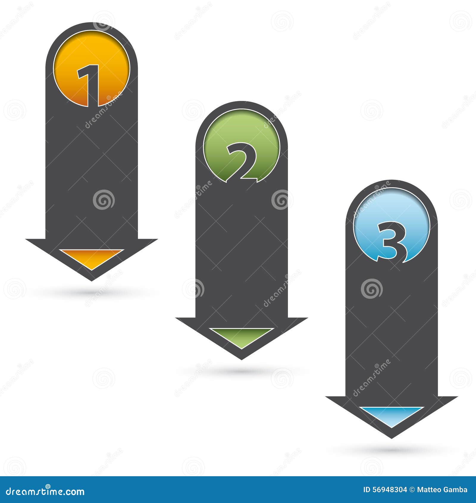 Drie Stappen Infographic Pijlen Vector Illustratie - Illustration of ...