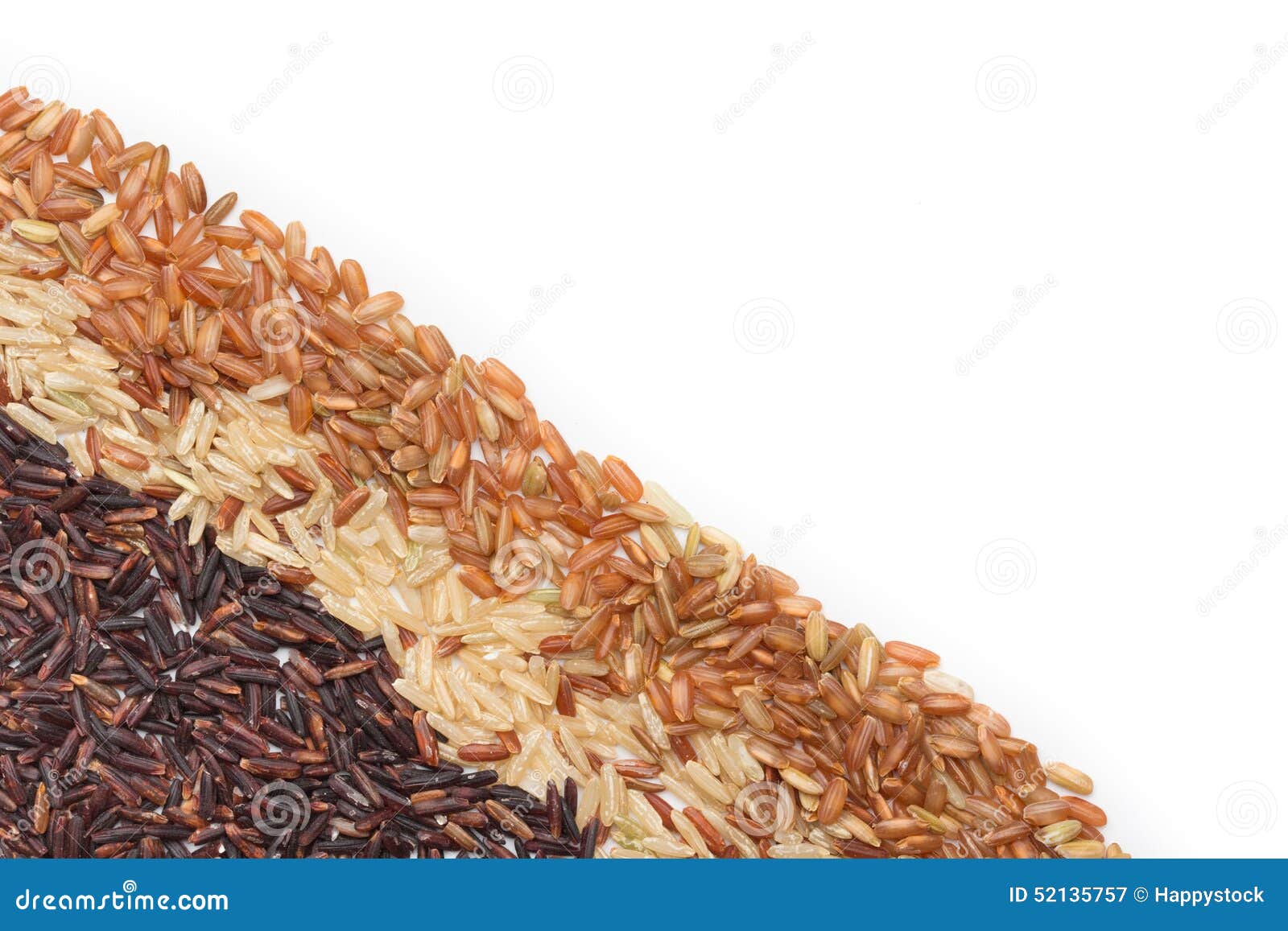 Drie Verscheidenheidssoorten Ongepelde Rijst Stock Afbeelding - Image ...